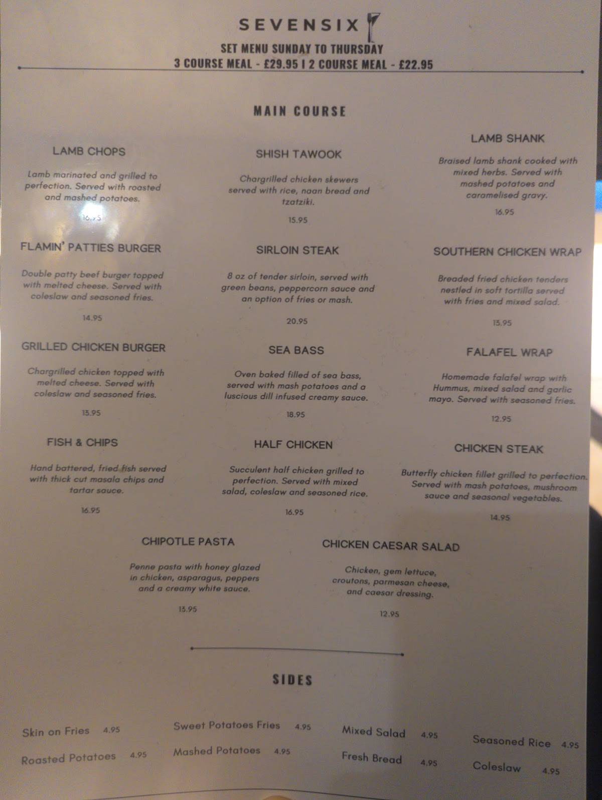 Menu at Arabian Nites Birmingham restaurant, Birmingham, 54-76 Bissell St