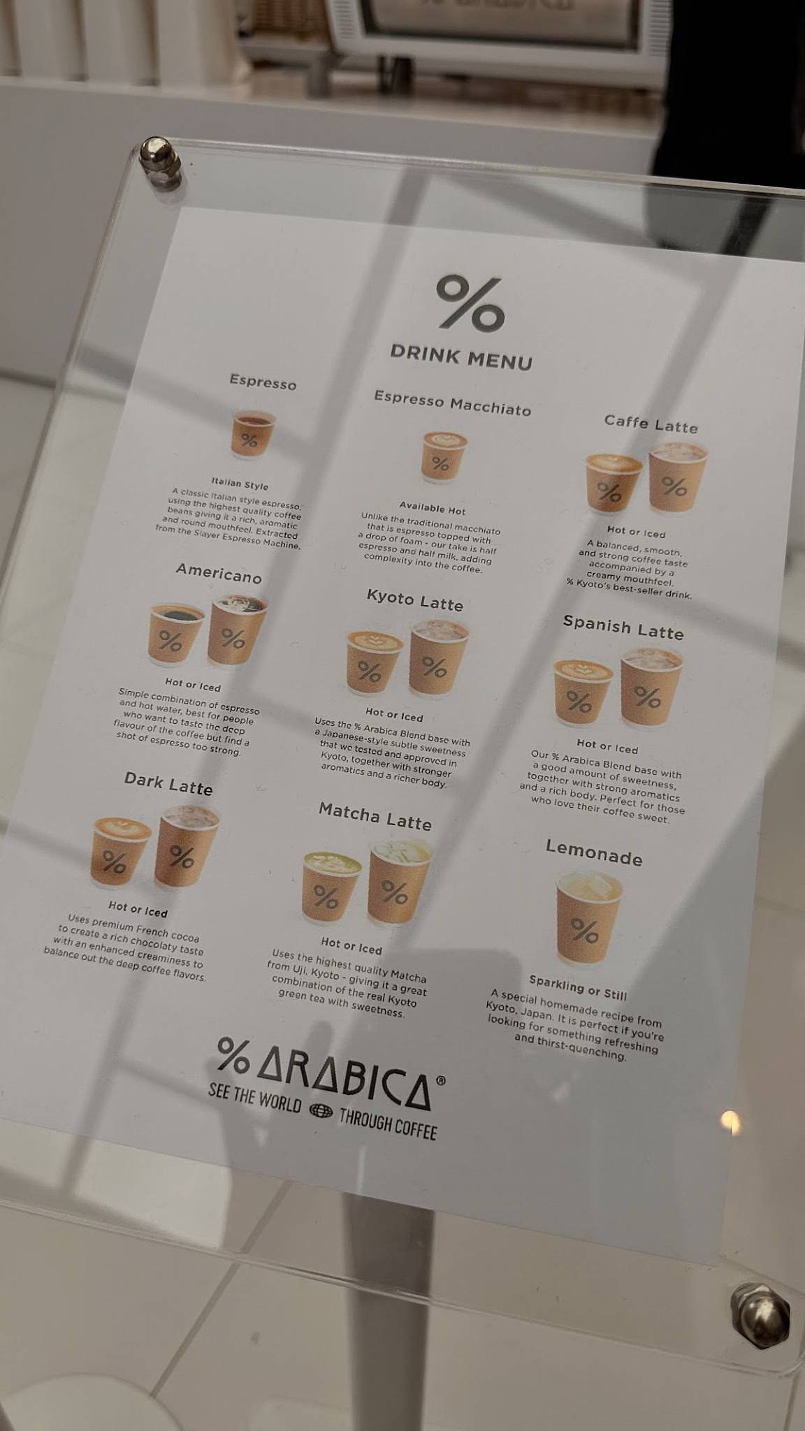 Menu at % Arabica Manila BGC Roastery restaurant, Taguig