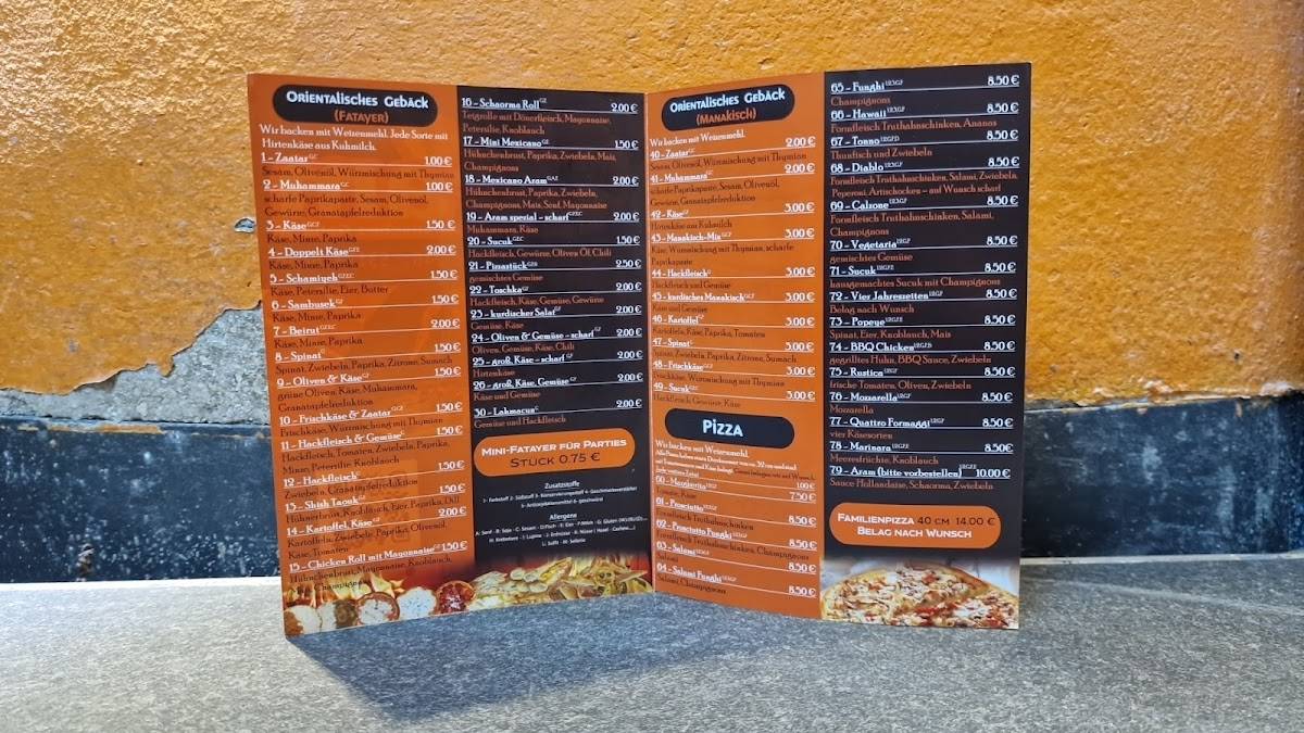 Carta de Aram Pizza & Orientlisches Gebäck, Bonn