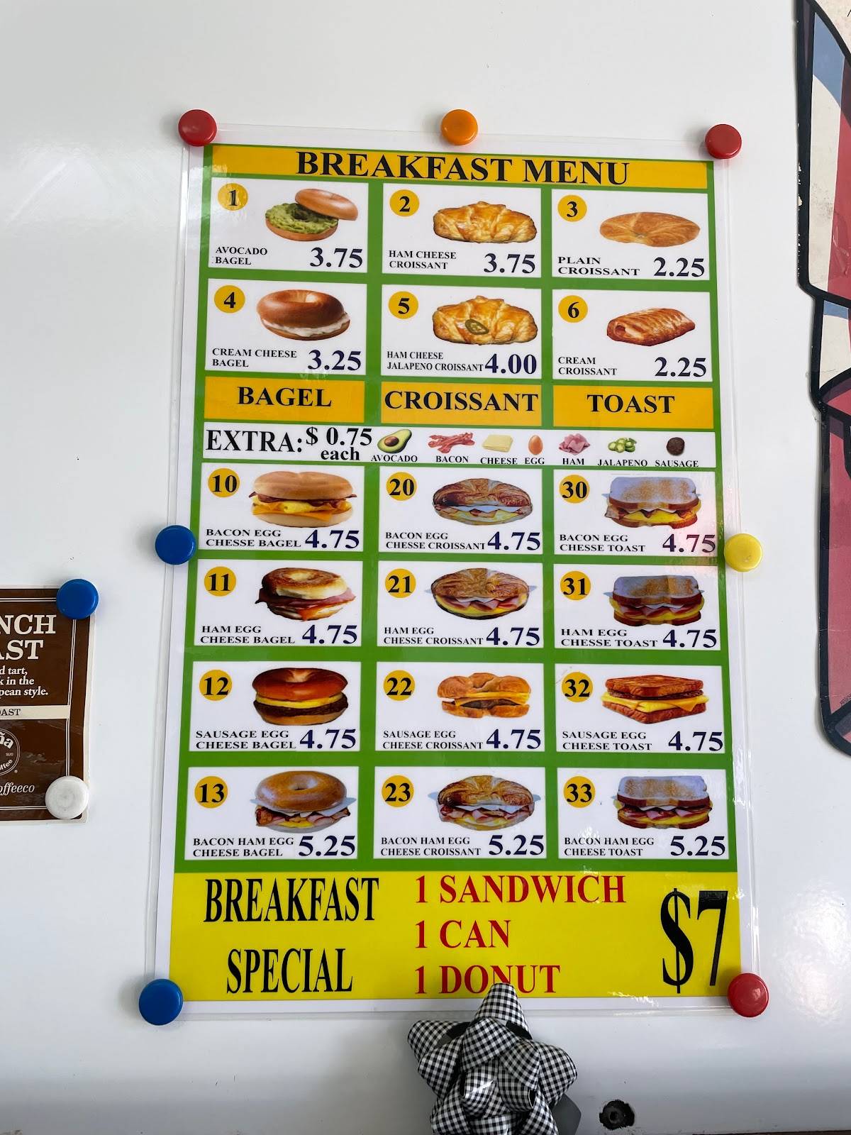Menu at Arcadia Donuts, Arcadia