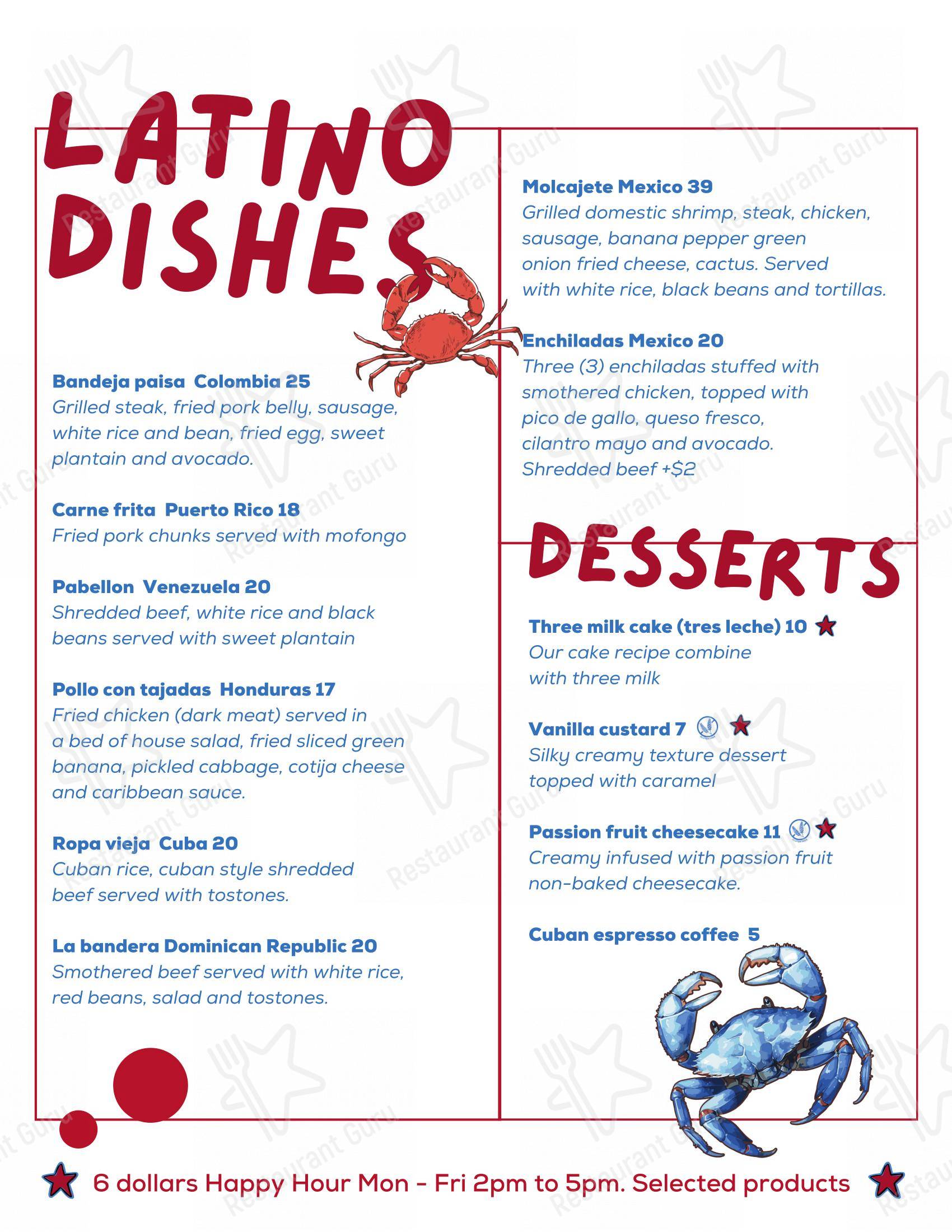 Menu at Area 337 restaurant, Lake Charles