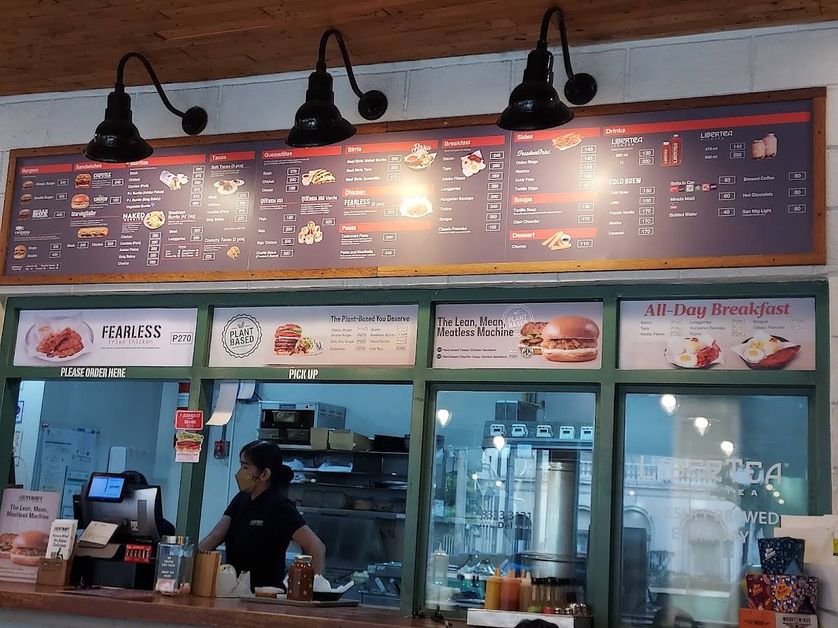 Menu at Army Navy Burger + Burrito restaurant, Manila, No. 2456 Taft Ave