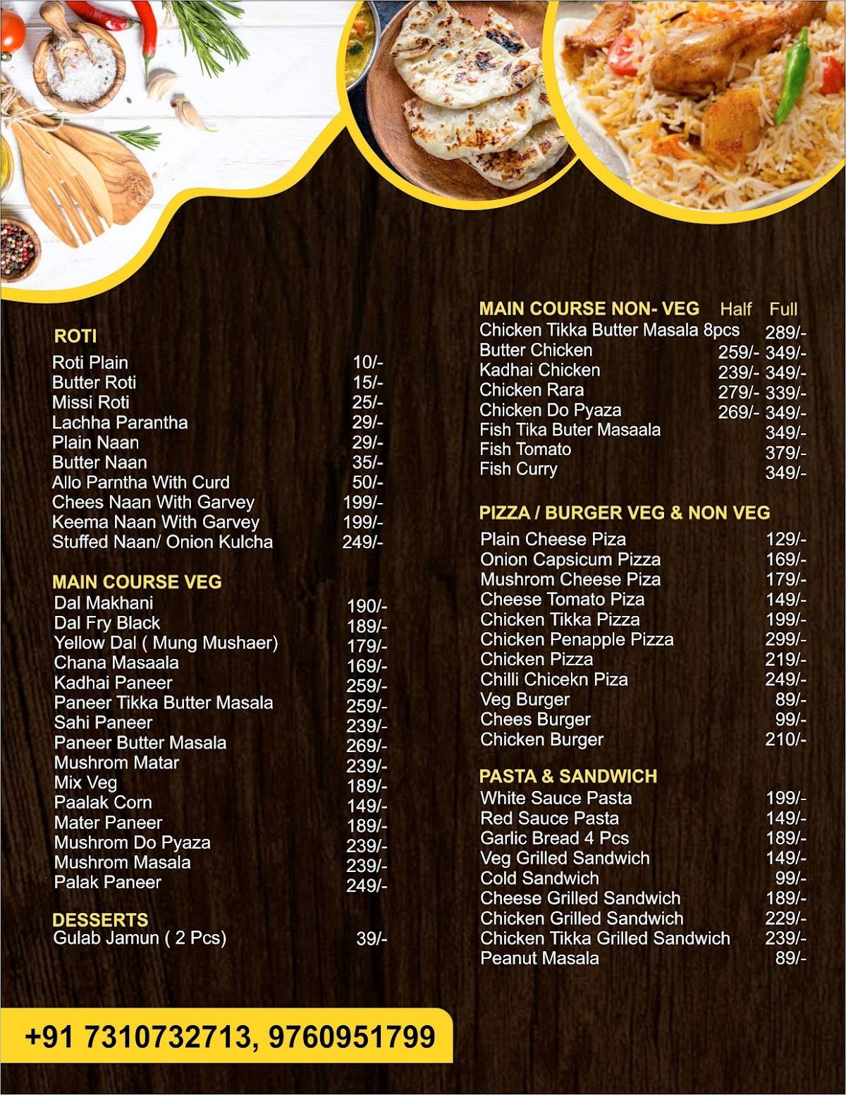 Menu at Art of spice multi cuisine restaurant, Dehradun