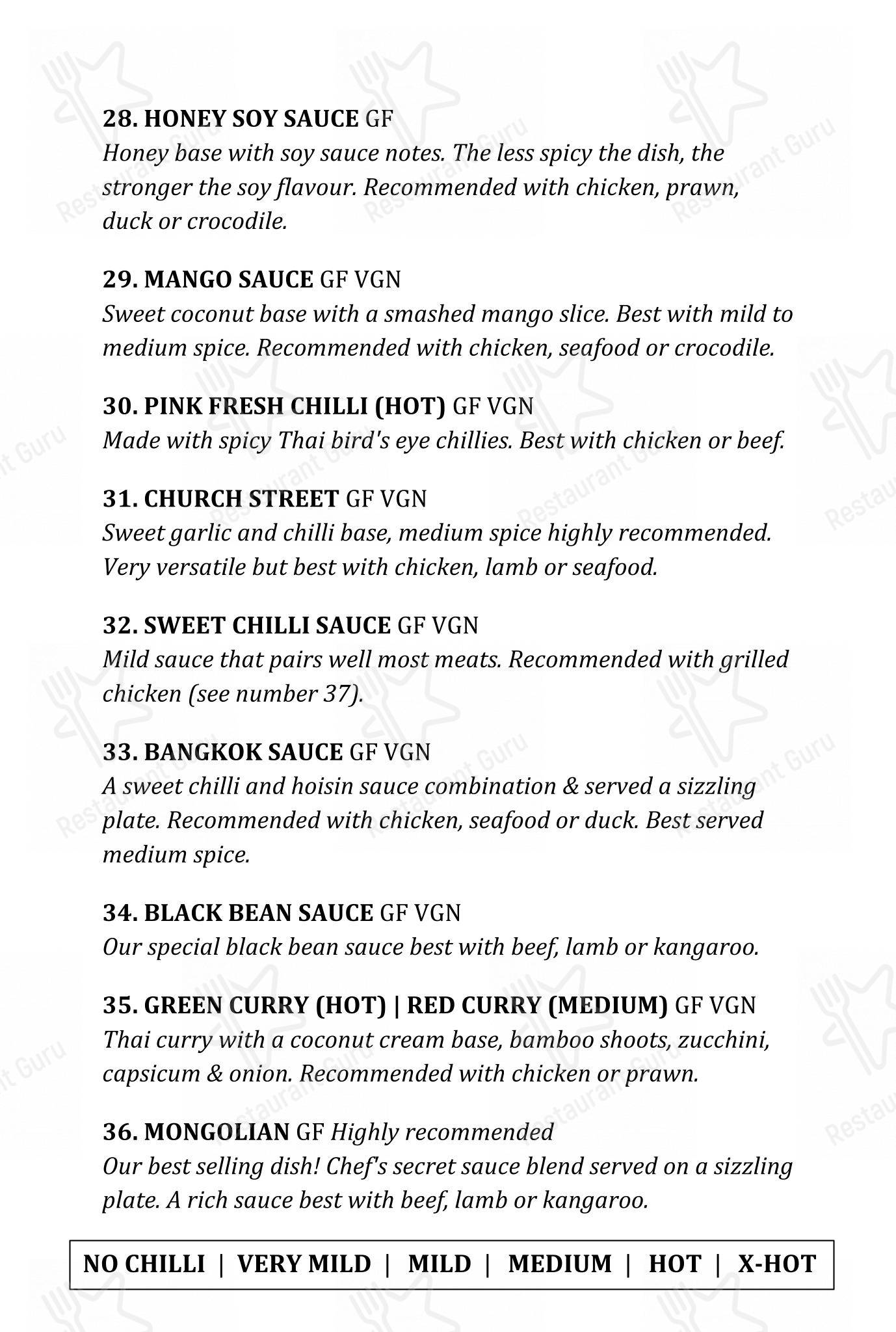 Menu at Asian Central Gawler restaurant, Gawler