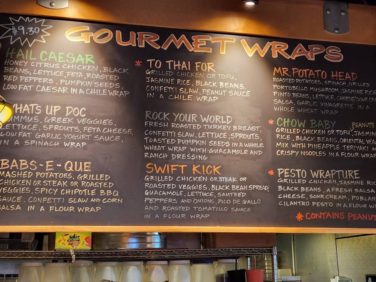 Menu at Big Wrap restaurant, Aspen