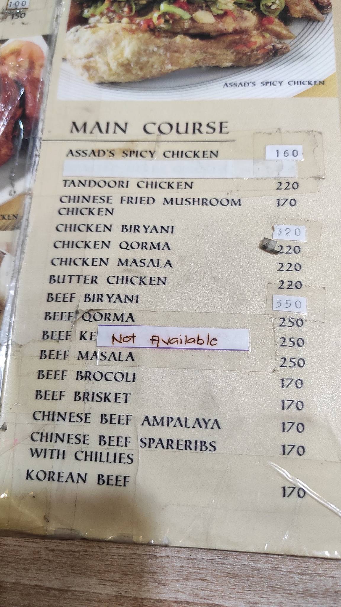 Menu at Assad Cafe Restaurant and Mini Mart, Manila