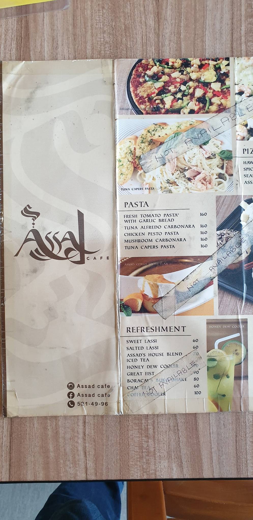 Menu at Assad Cafe Restaurant and Mini Mart, Manila