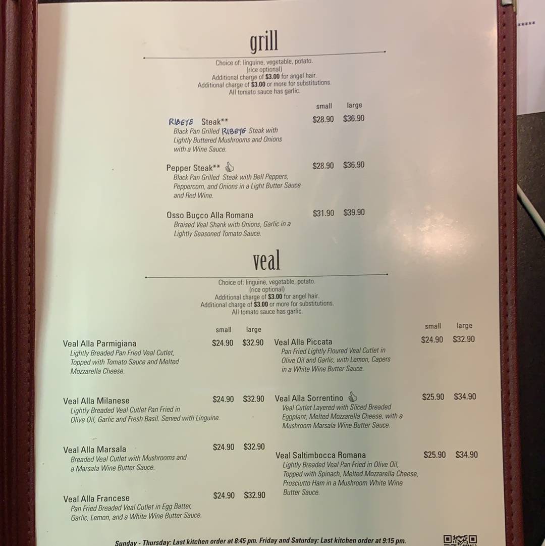 Menu at Assaggio Kailua restaurant, Kailua, 354 Uluniu St #101
