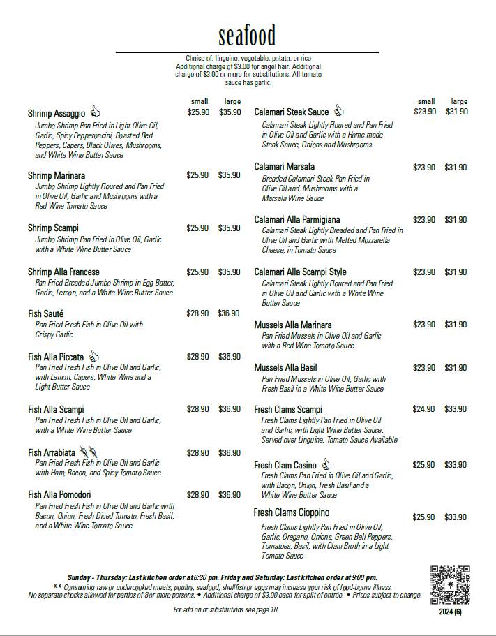 Menu at Assaggio Kailua restaurant, Kailua, 354 Uluniu St #101