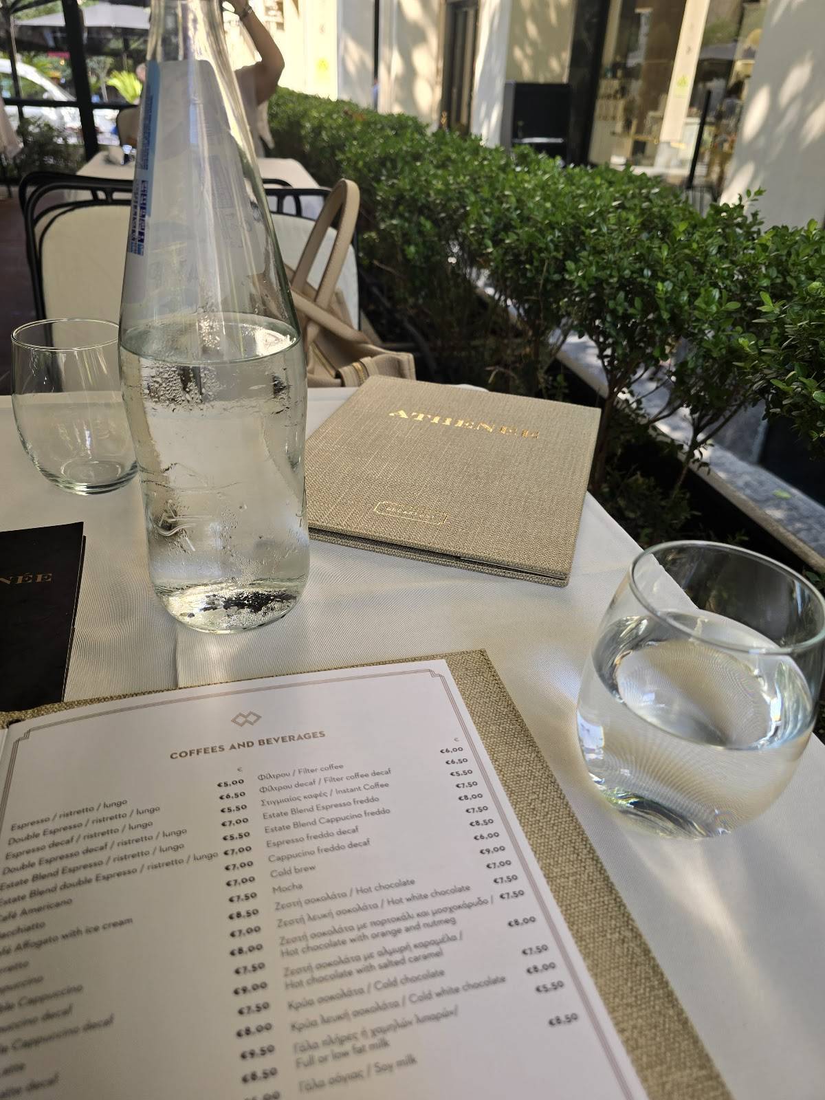 Menu at Athénée, Athens