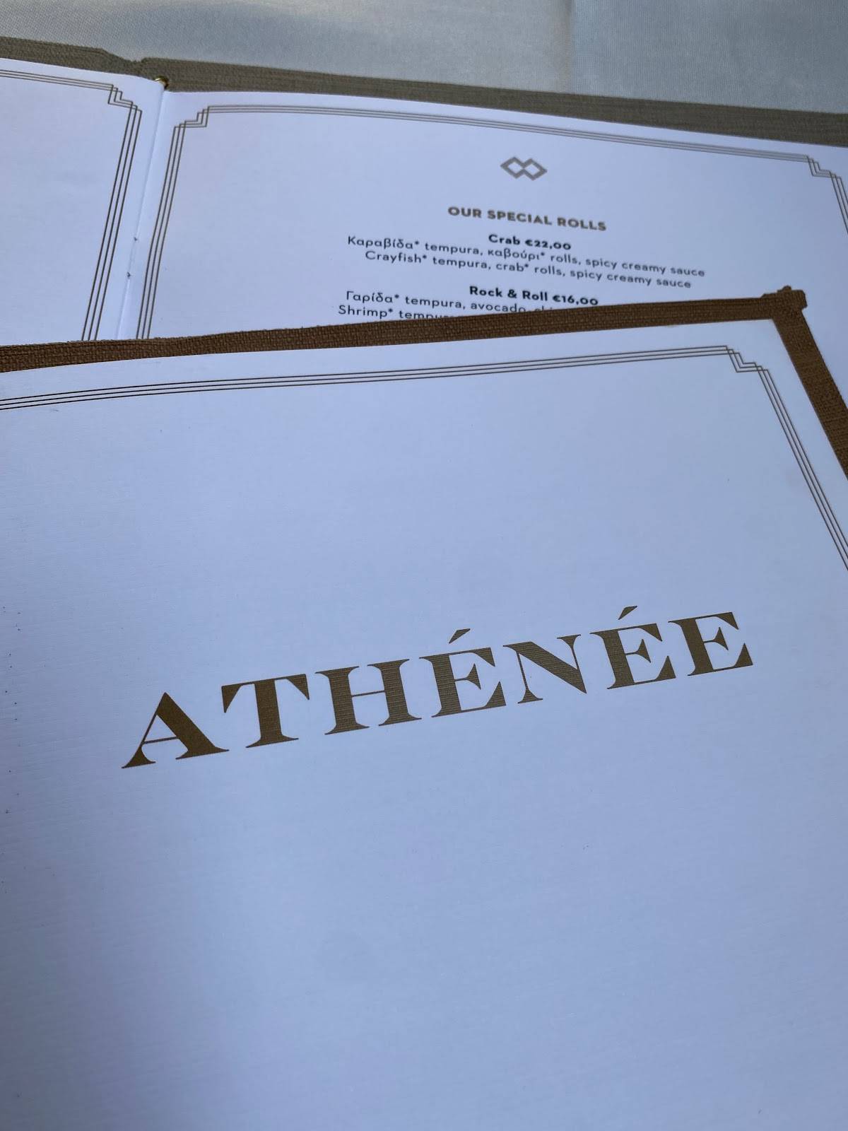 Menu at Athénée, Athens