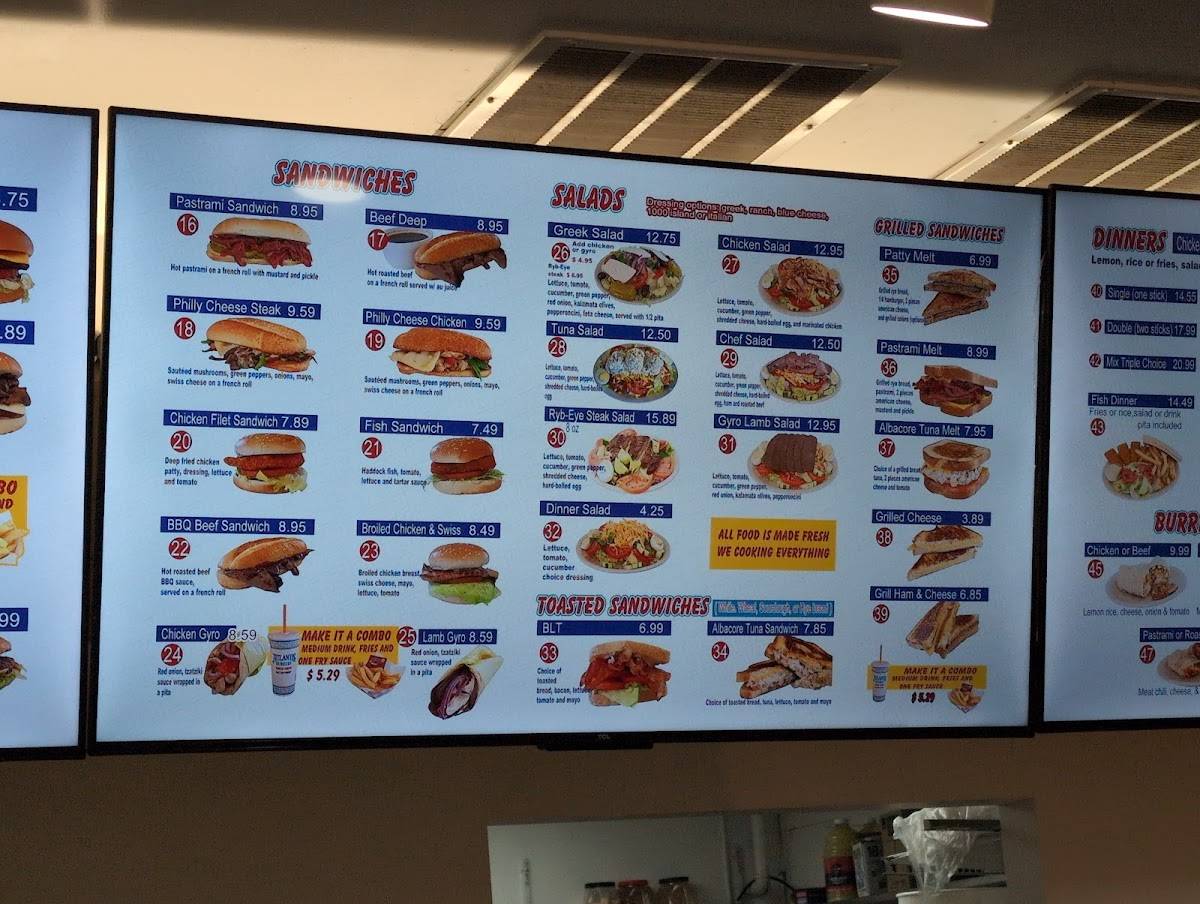 Menu at Atlantis Burgers restaurant, North Salt Lake, 10 US-89