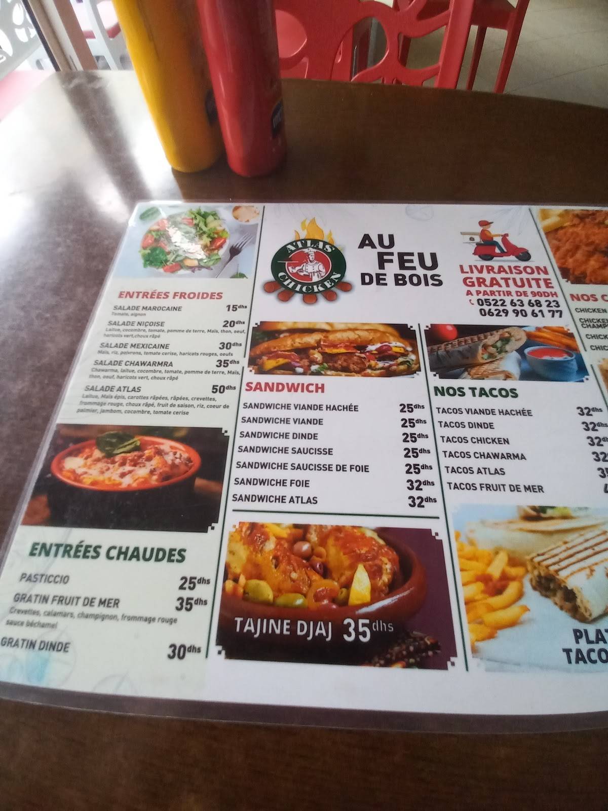 Menu au Atlas Grillades restaurant, Casablanca, HCP9+6H9