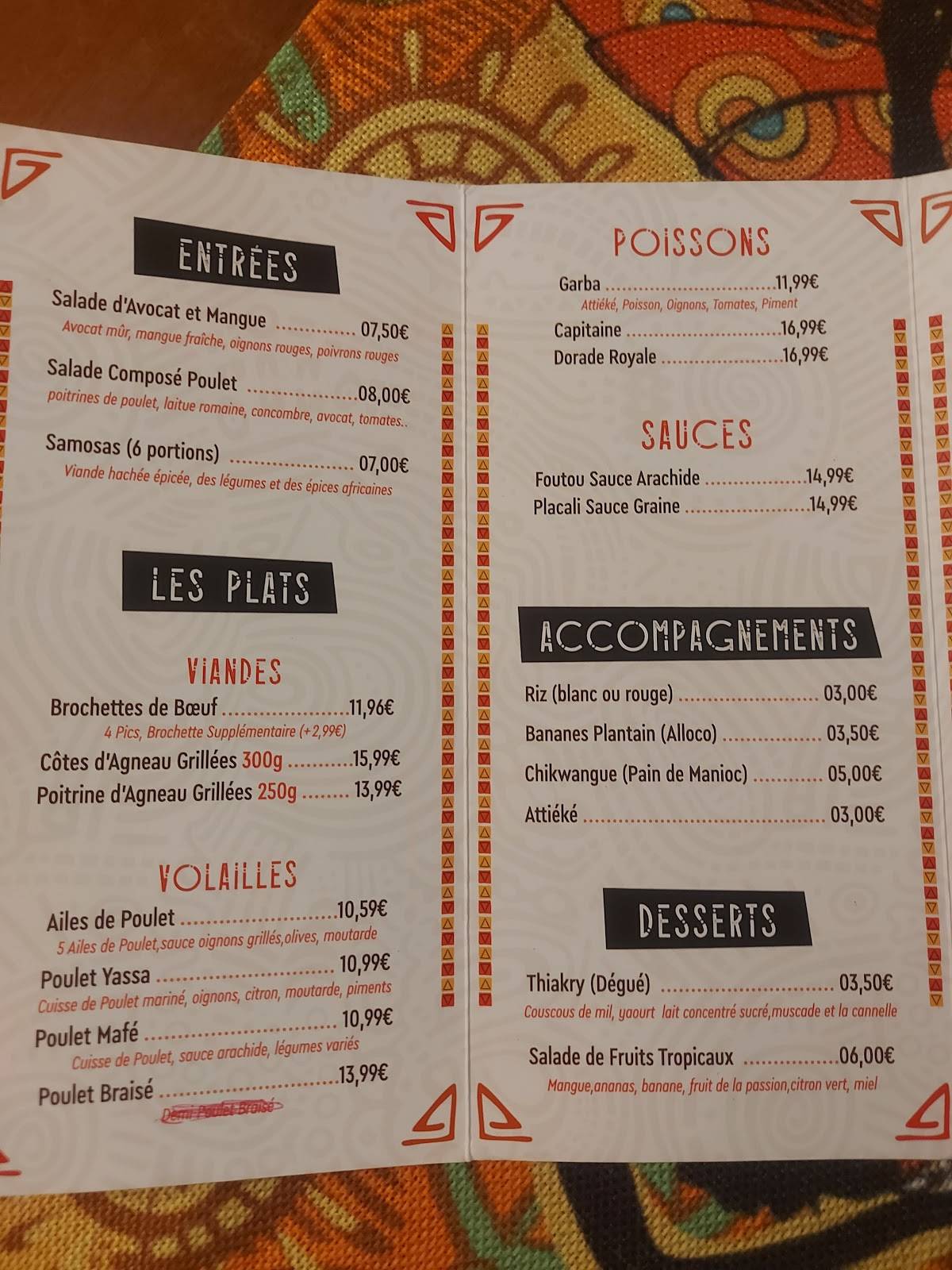Menu au Au Garbadrome restaurant, Amiens