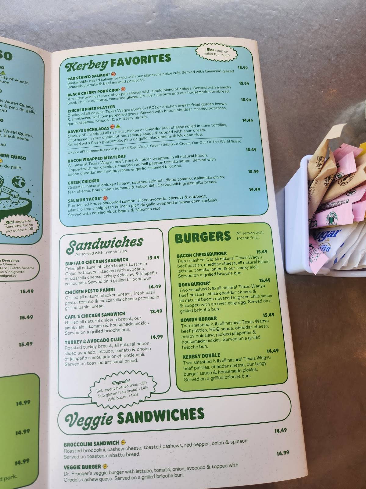 Menu at Kerbey Lane Cafe, Austin, W William Cannon Dr
