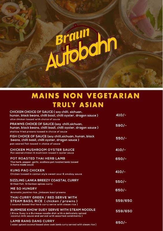 Menu at Braun Autobahn - The Smart Restaurant, Pune, Third floor