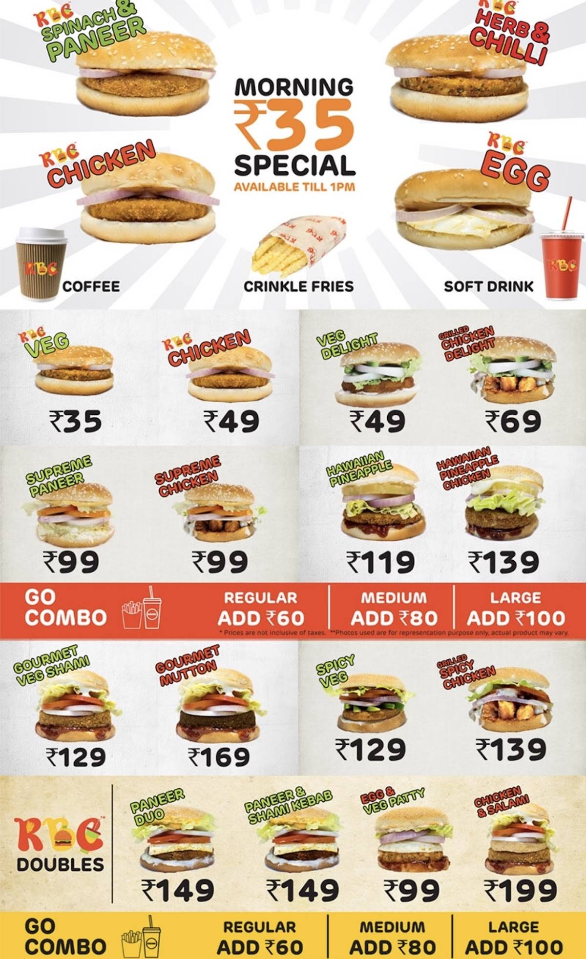 Menu at Avdhesh Burger Shop, New Delhi