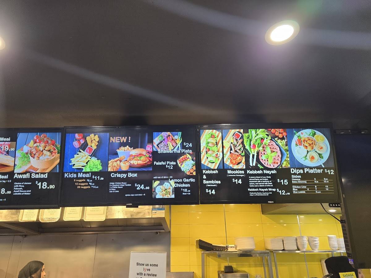 Menu at Awafi Charcoal Chicken restaurant, Revesby
