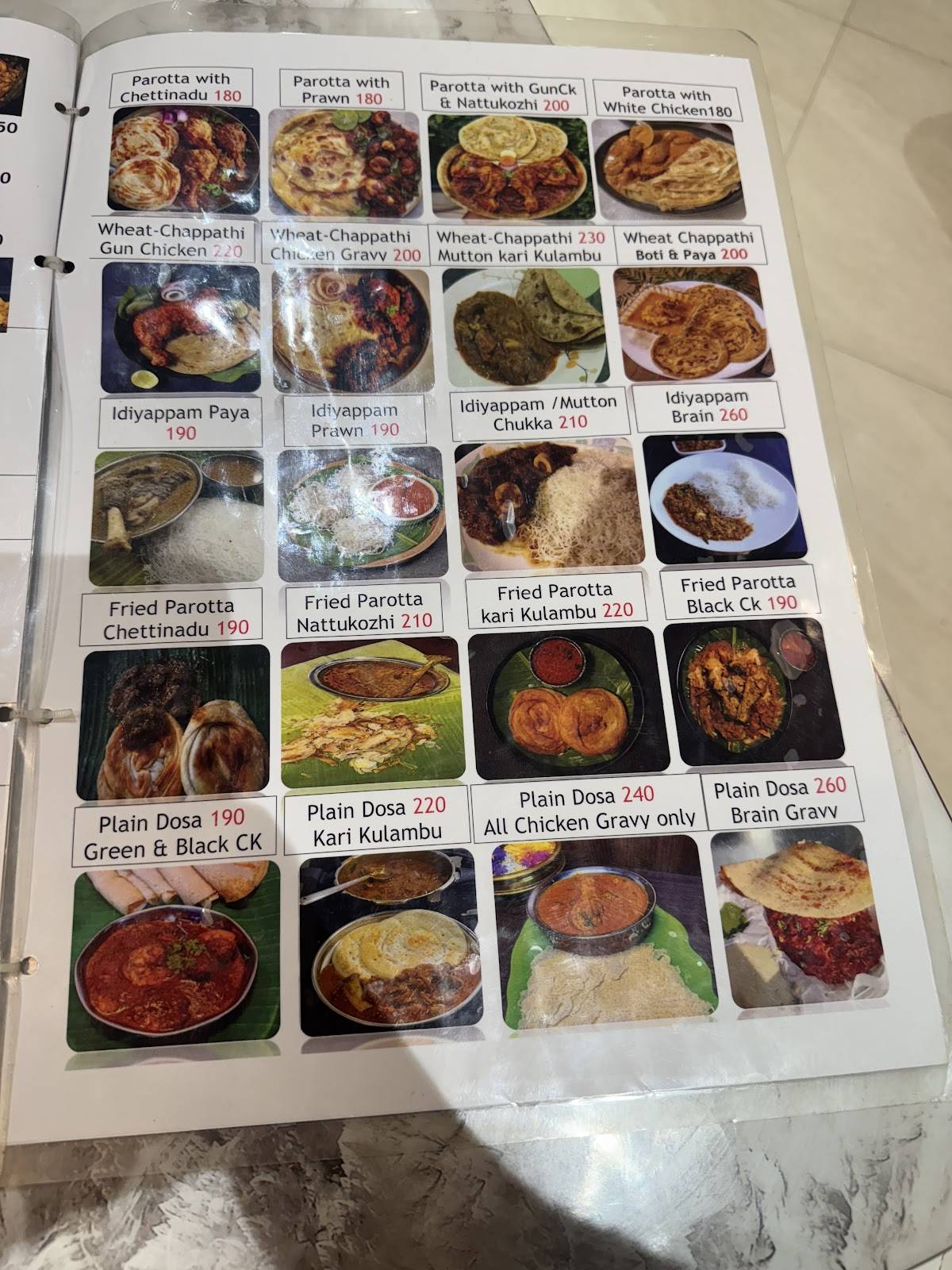 Menu at Azees Bhai Kadai, Chennai