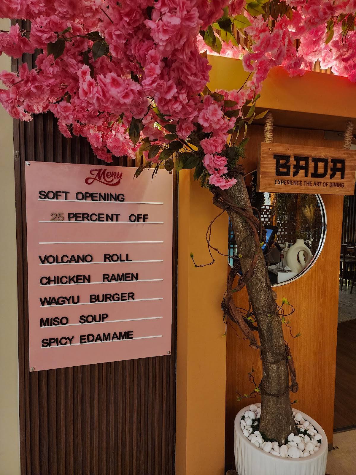 Carta de BADA Restaurant - Japanese and Pan Asian Restaurant, Dubai