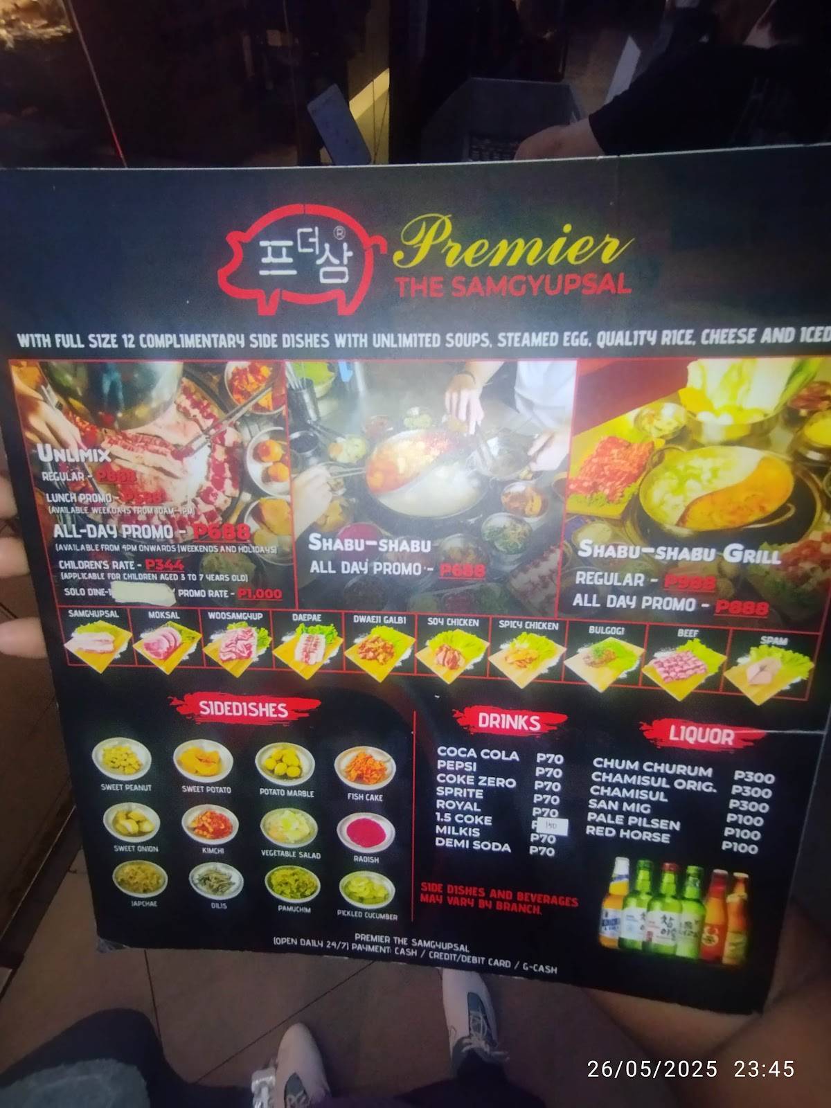 Menu at Premier the Samgyupsal Bonifacio Stopover BGC BBQ, Taguig
