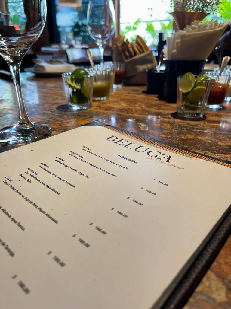 Carta del restaurante Beluga, Guadalajara