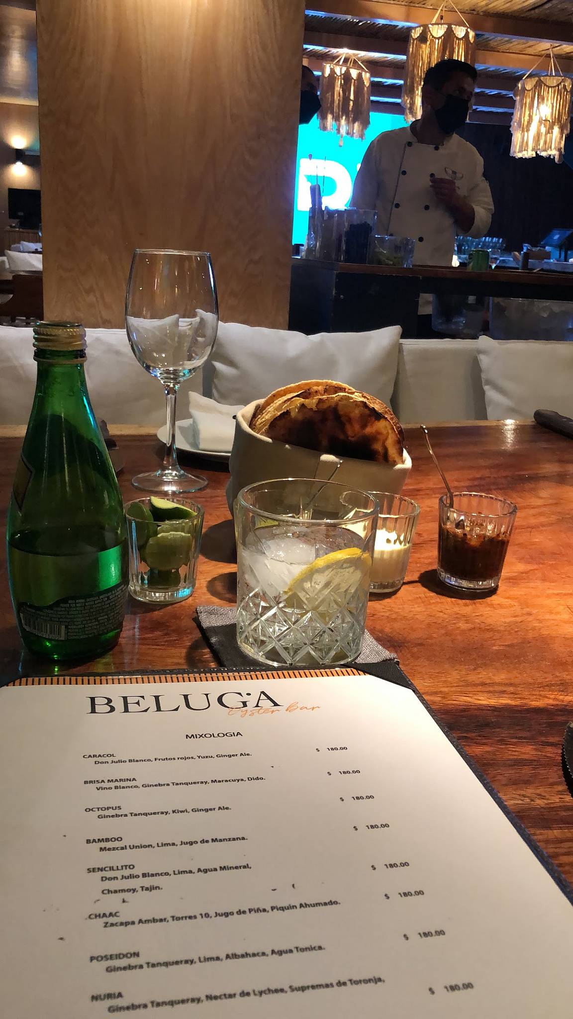 Carta del restaurante Beluga, Guadalajara