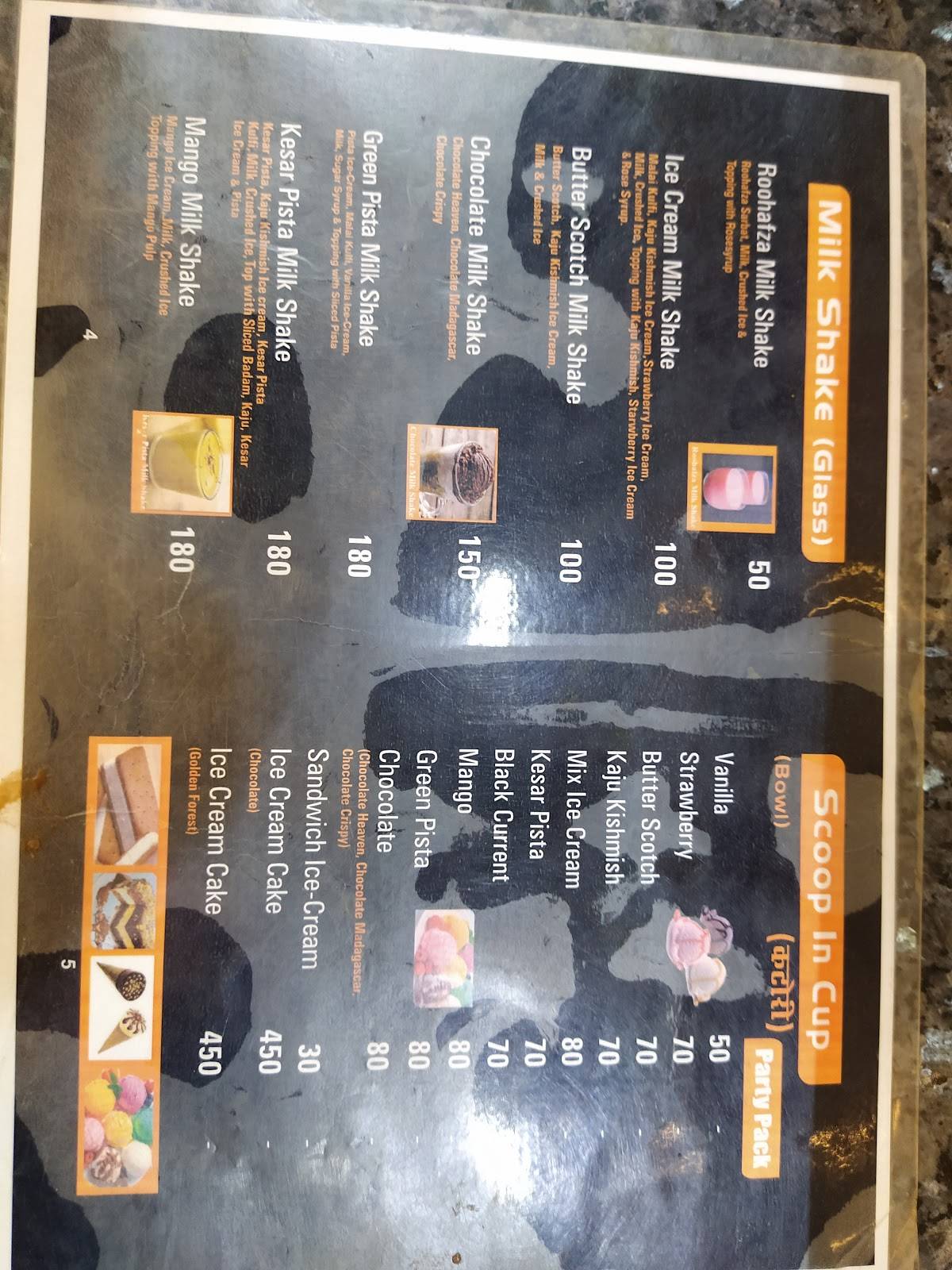 Menu at Baba Falooda & Chat Corner, Mumbai