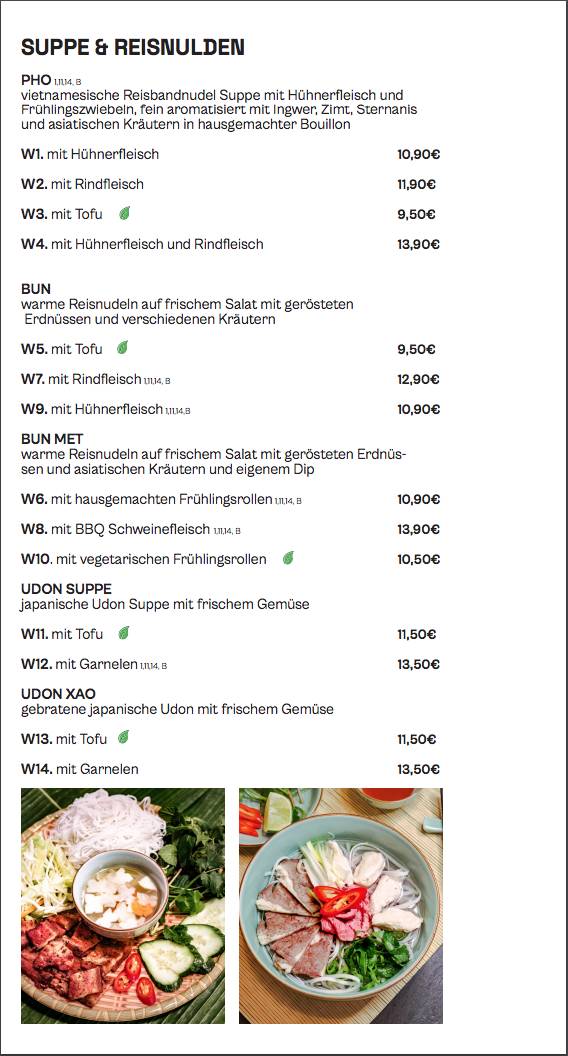 Menu at Bach Tra Cuisine Hamm restaurant, Hamm