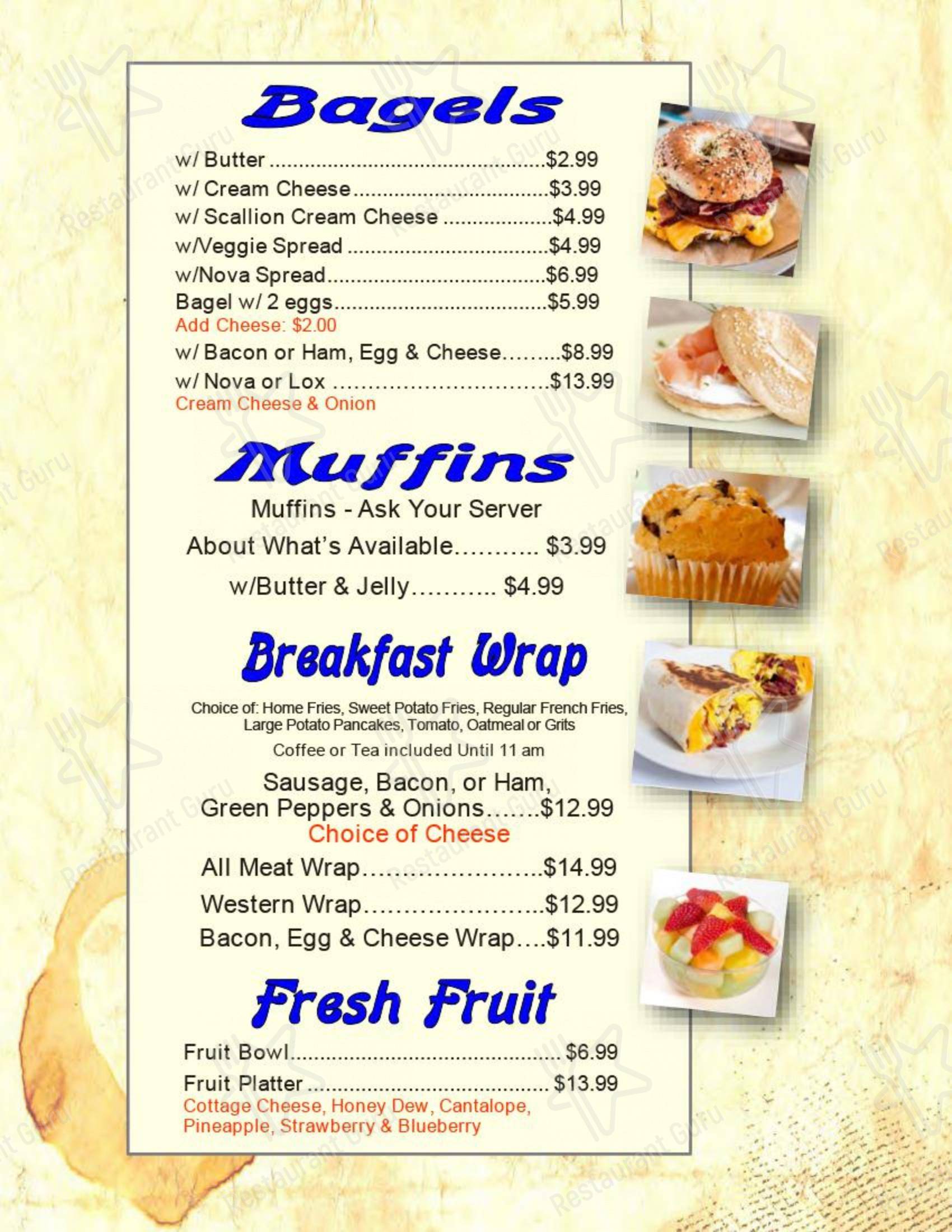 Menu at Bagel Tree Restaurant, Delray Beach