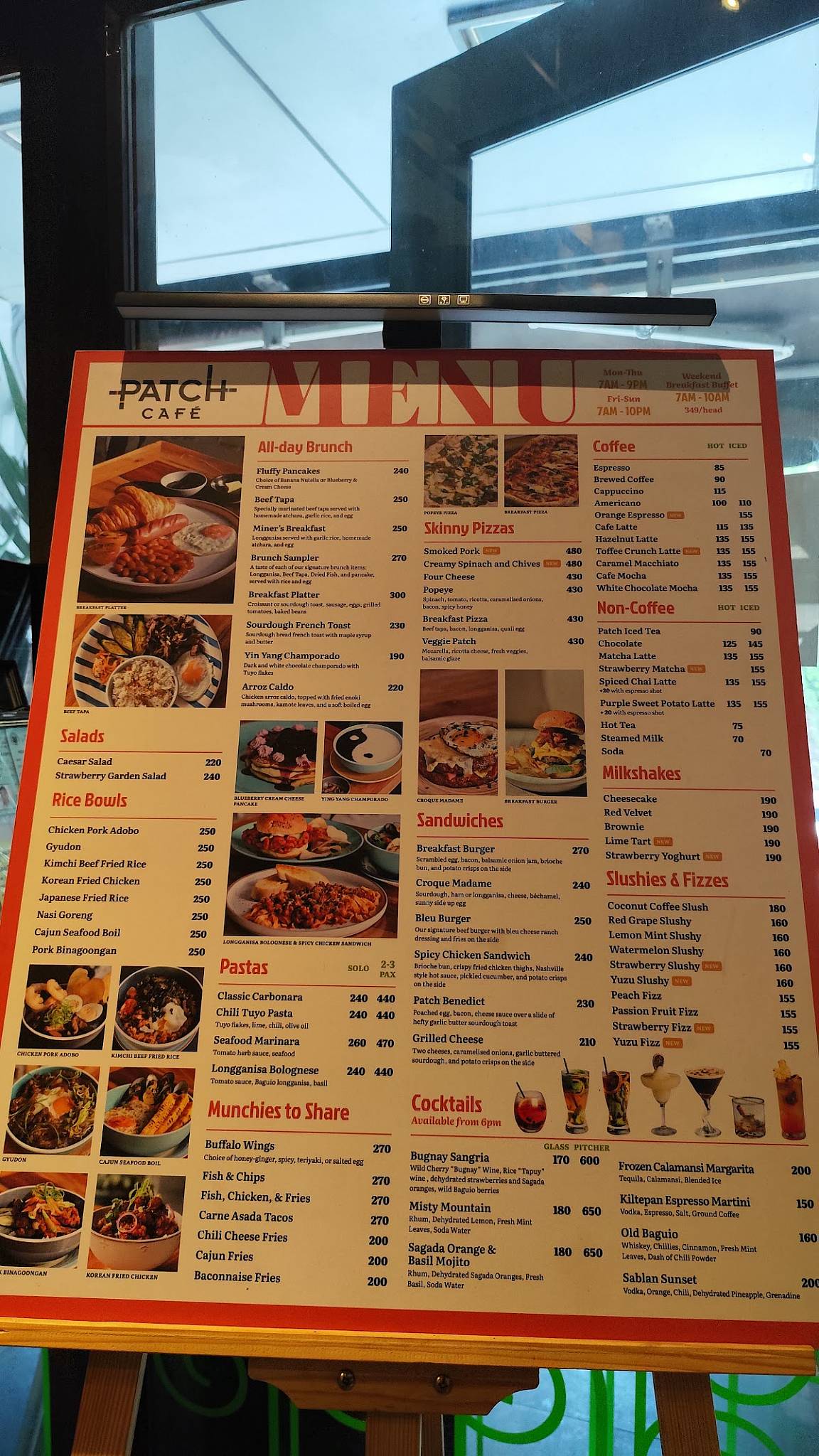 Menu at Patch Cafe, Baguio, Bloomfield Hotel