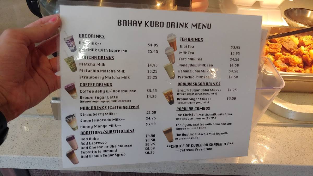 Menu at Bahay Kubo restaurant, Ridgecrest