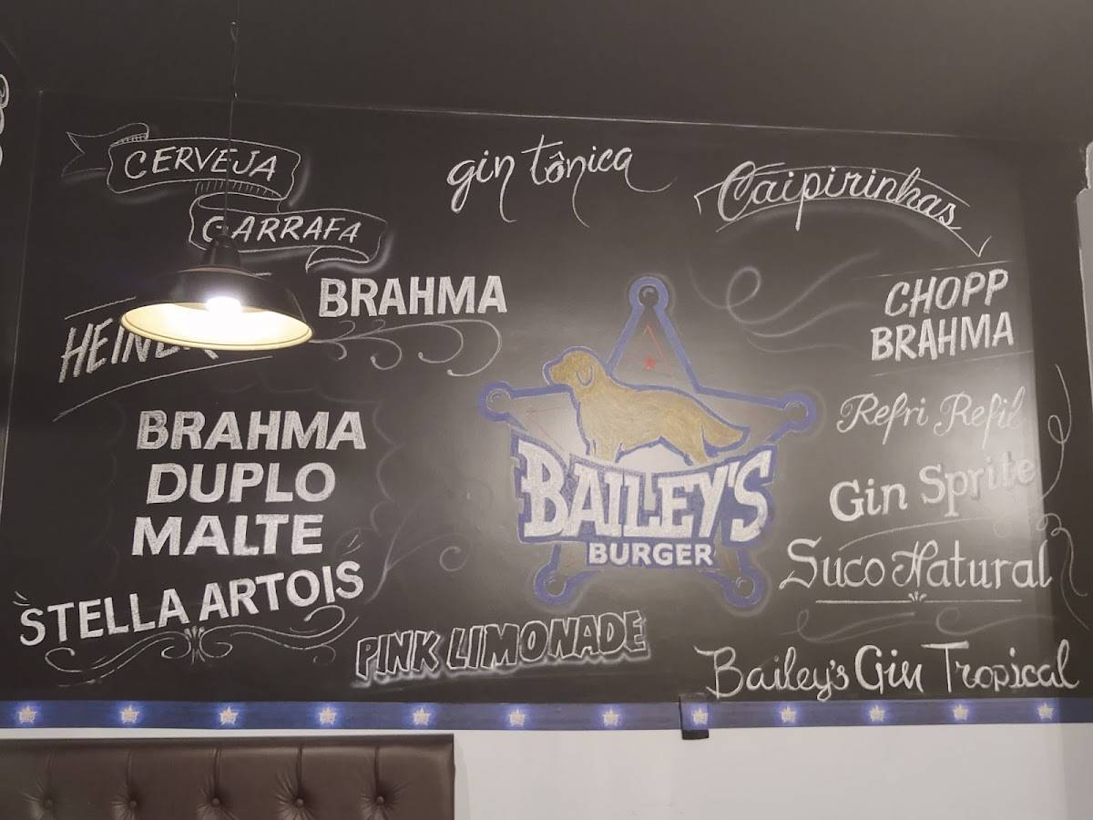 Carta del restaurante Bailey's Burger, Agudos