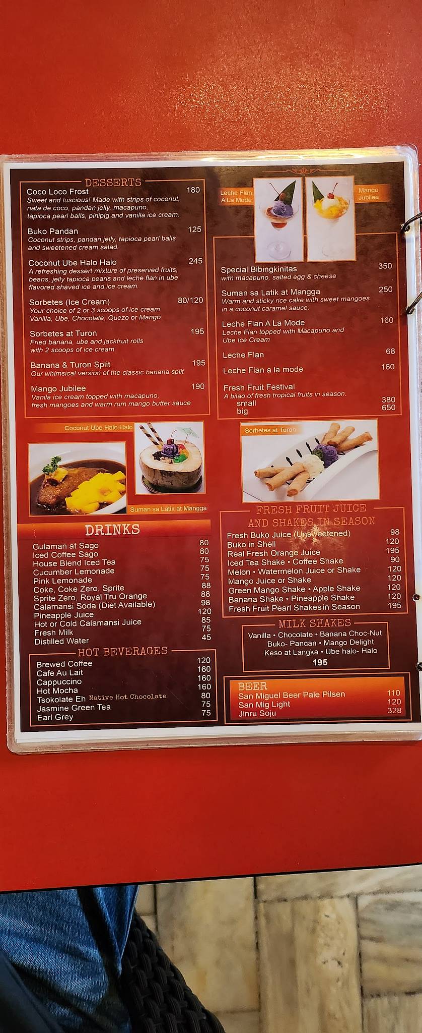 Menu at Bakahan at Manukan restaurant, Pasay