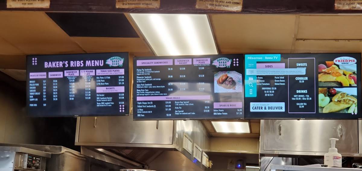 Menu at Baker's Ribs BBQ, Mesquite, N Galloway Ave