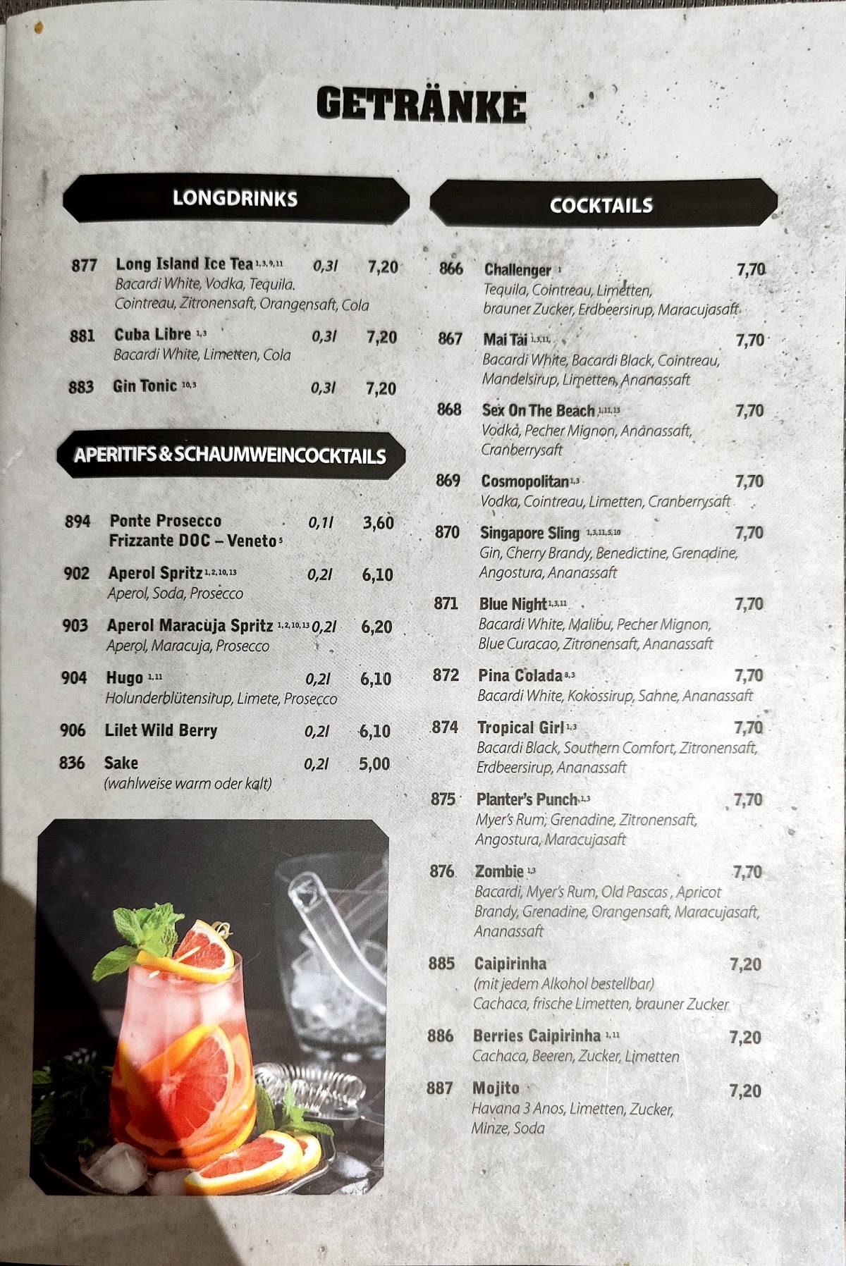 Speisekarte von Cocoon Bamberg bei Brose Arena pub & Bar, Bamberg
