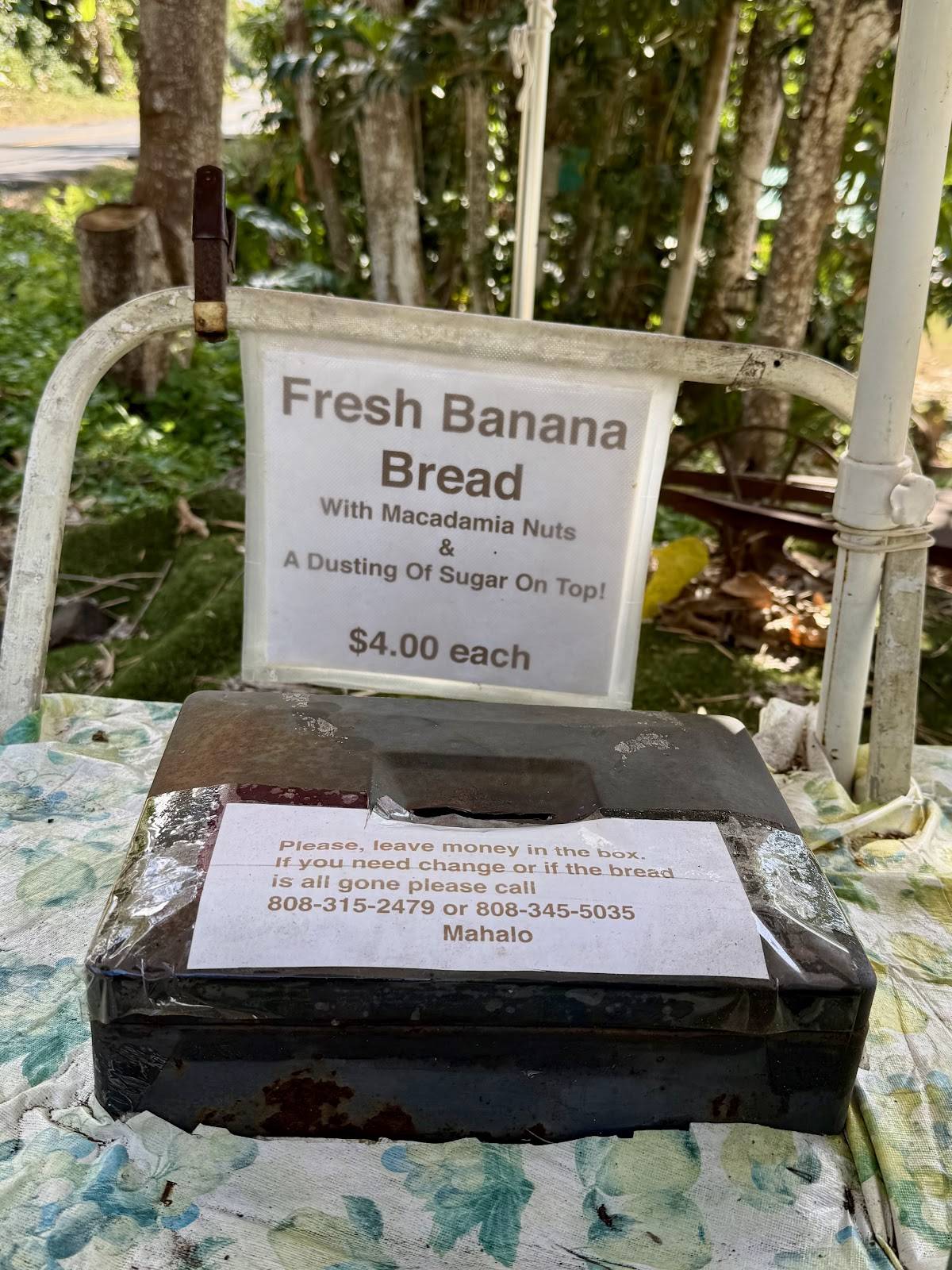 Menu at Banana Bread Spot desserts, Captain Cook, 83-5437 Painted Church Rd