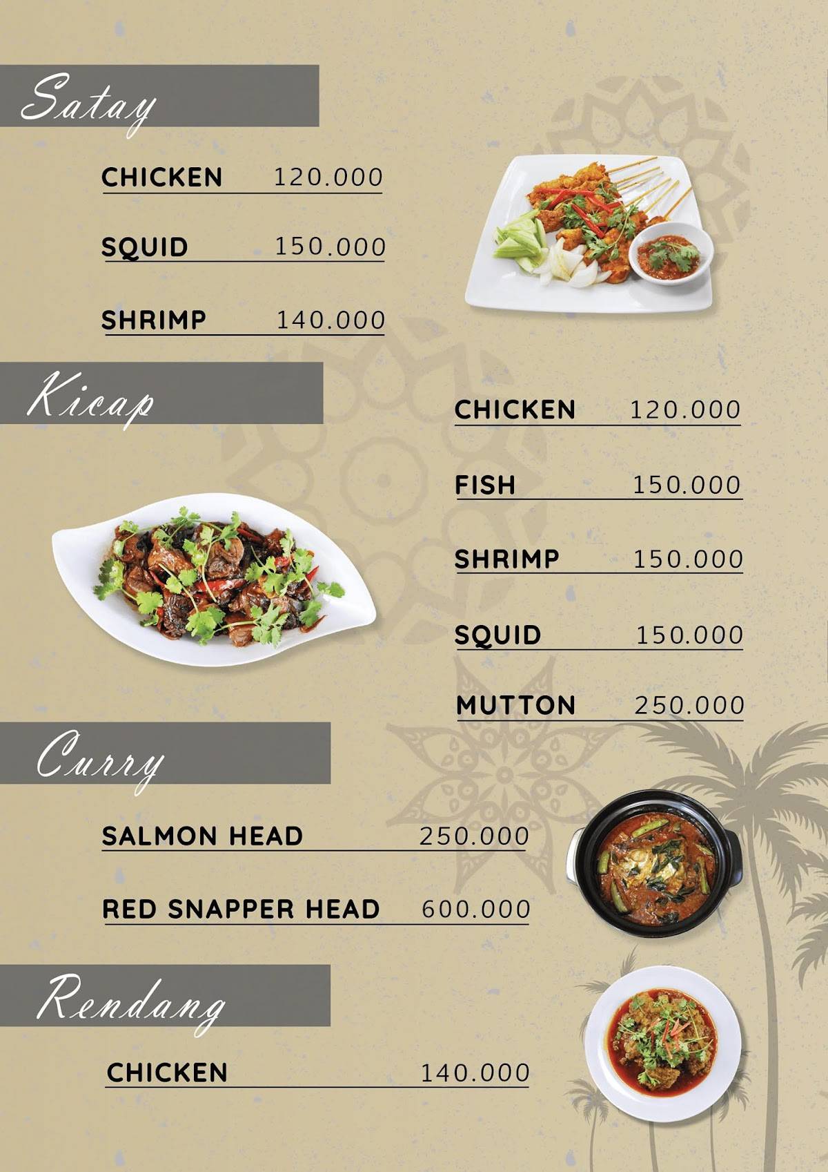 Menu at Banana Leaf Saigon Indian Restaurant, Ho Chi Minh City, 46/6 ...
