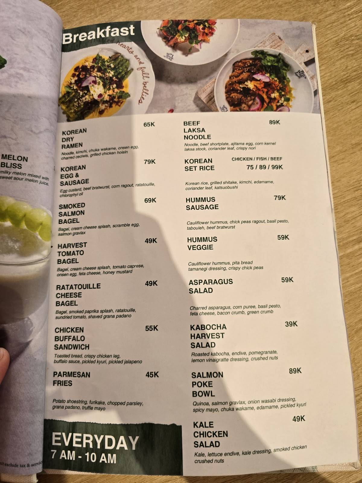 Menu at Theo's Wife Lois restaurant, Bandung