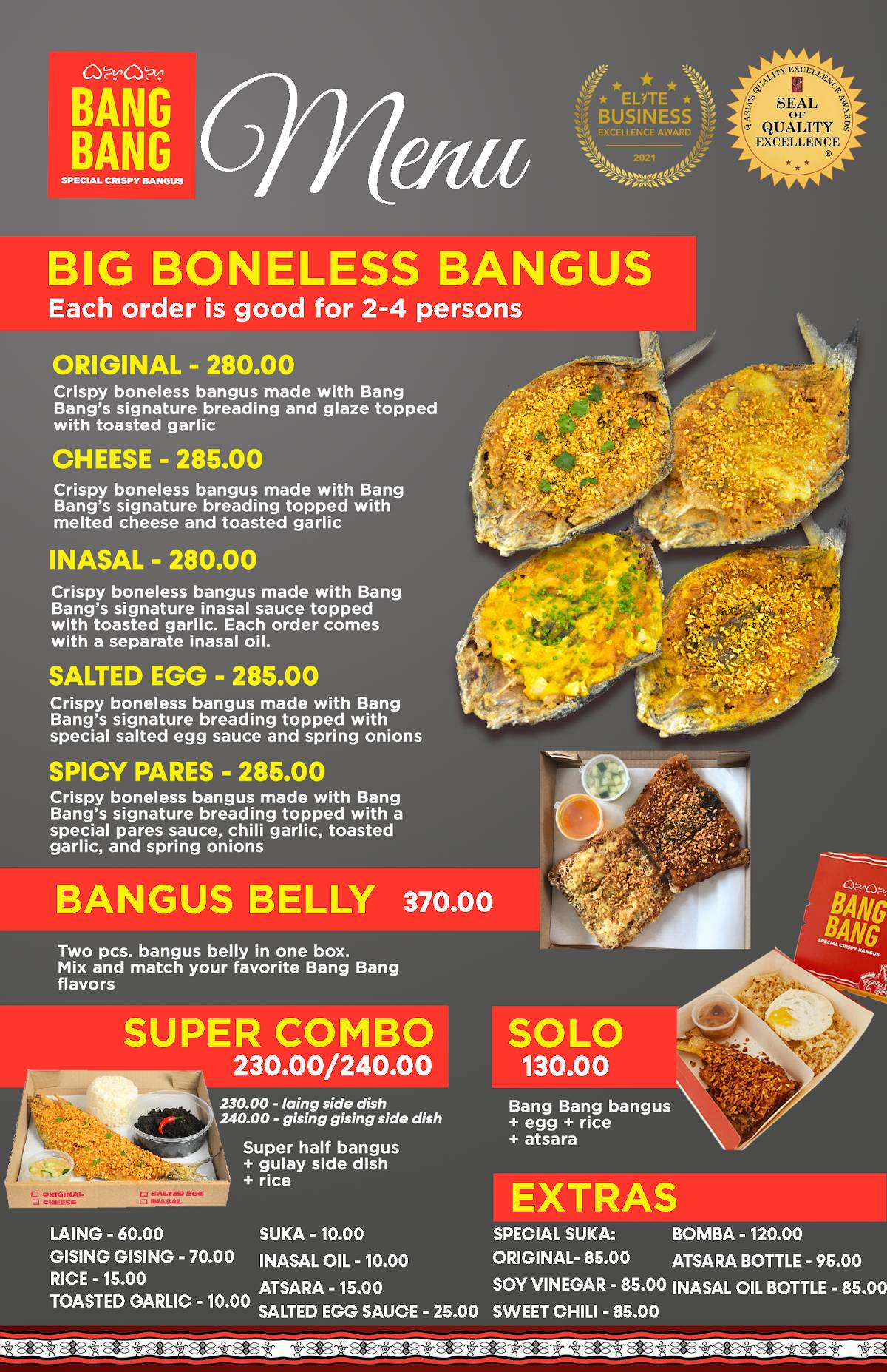 Menu at Bang Bang Bangus - Lipa restaurant, Lipa