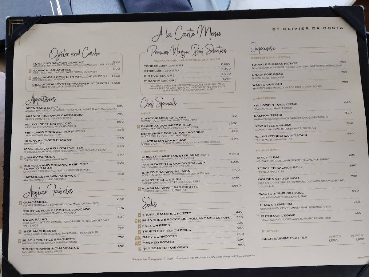 Menu at SEEN Restaurant & Bar Bangkok, Bangkok, Avani+ Riverside ...