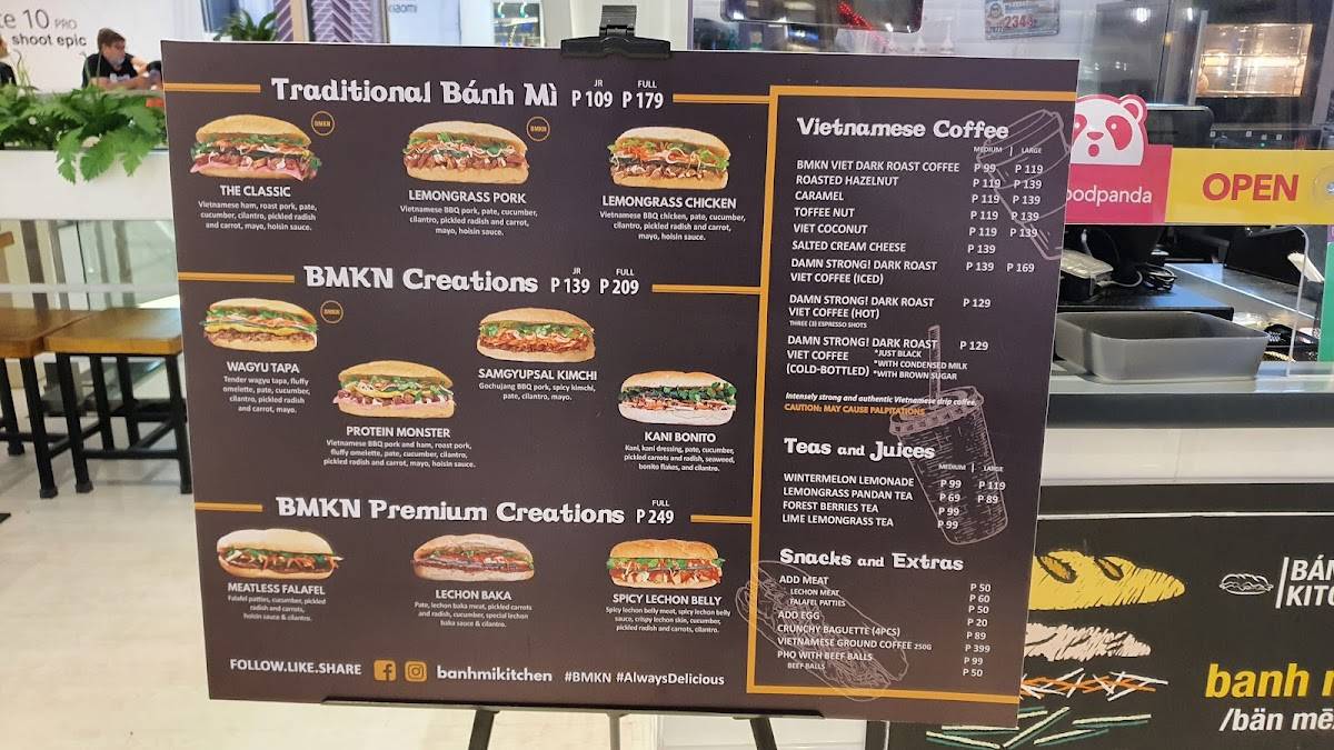 Carta del restaurante Banh Mi Kitchen Eastwood Mall, Ciudad Quezon