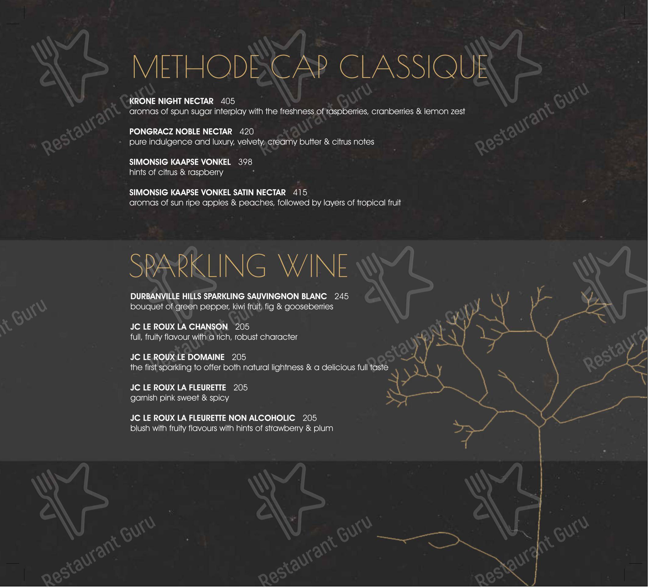 Menu at Baobab Cafe & Grill, Pretoria, Menlyn Shopping Centre