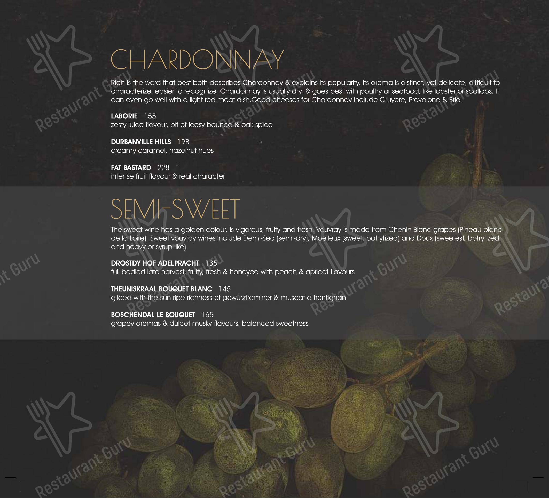 Menu at Baobab Cafe & Grill, Pretoria, Menlyn Shopping Centre