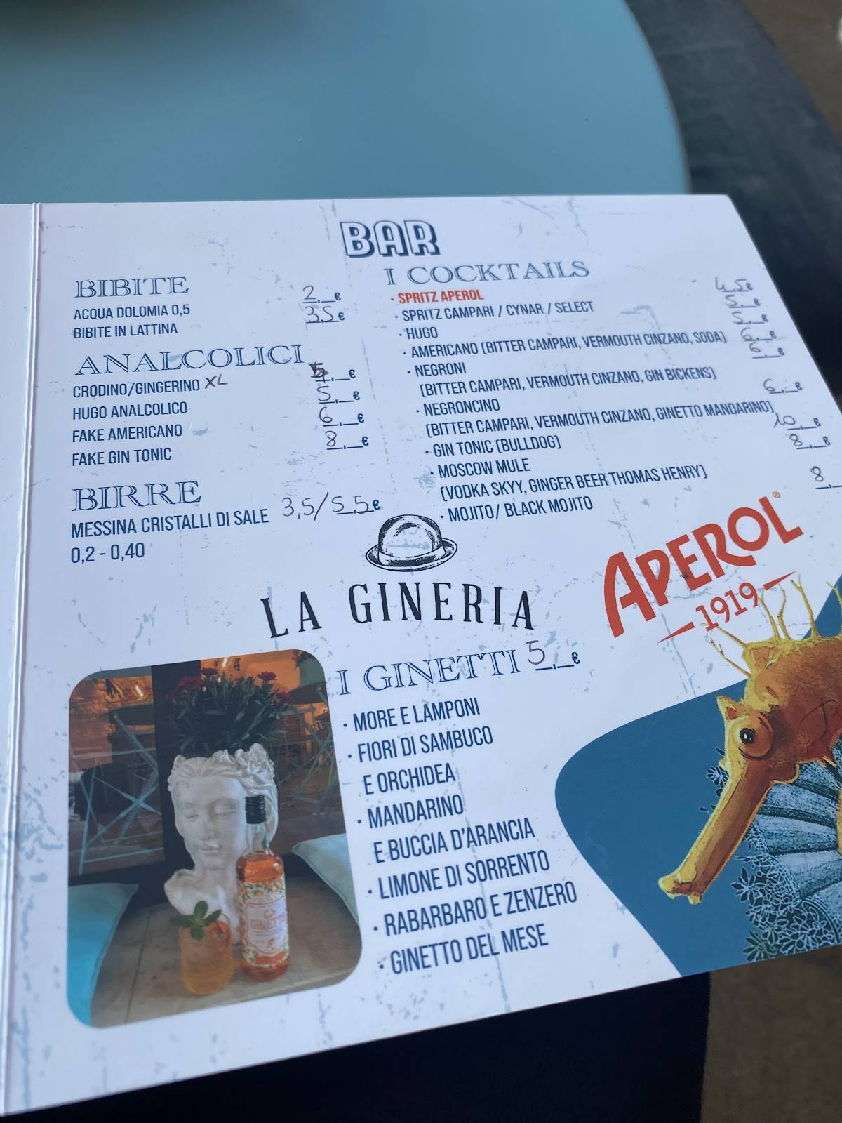 Carta de Bar 80 Fame & Sete, Chioggia