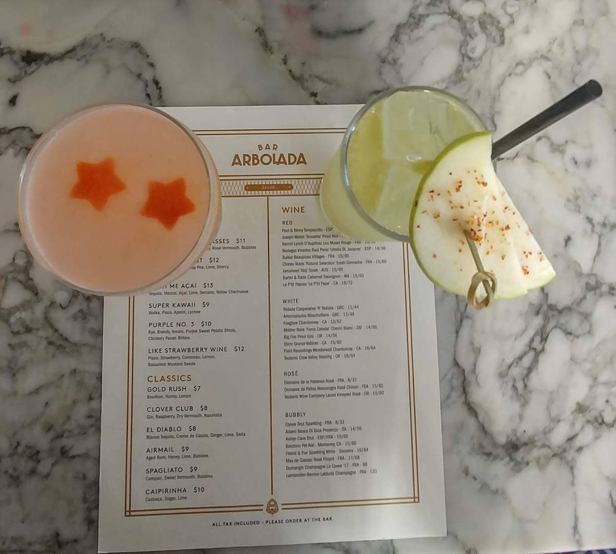 Menu at Bar Arbolada, Oklahoma City