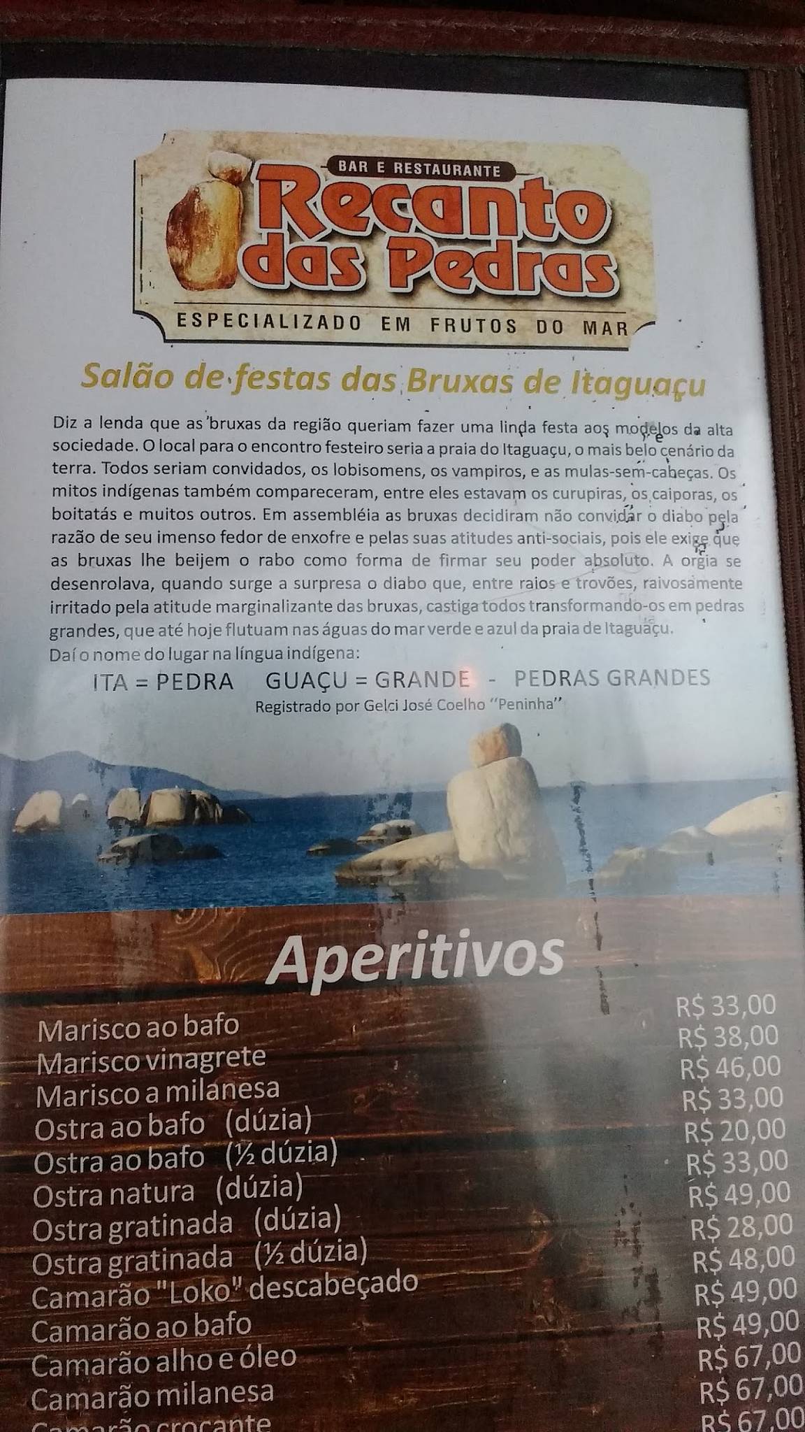 Menu em Bar e Restaurante Recanto das Pedras., Florianópolis