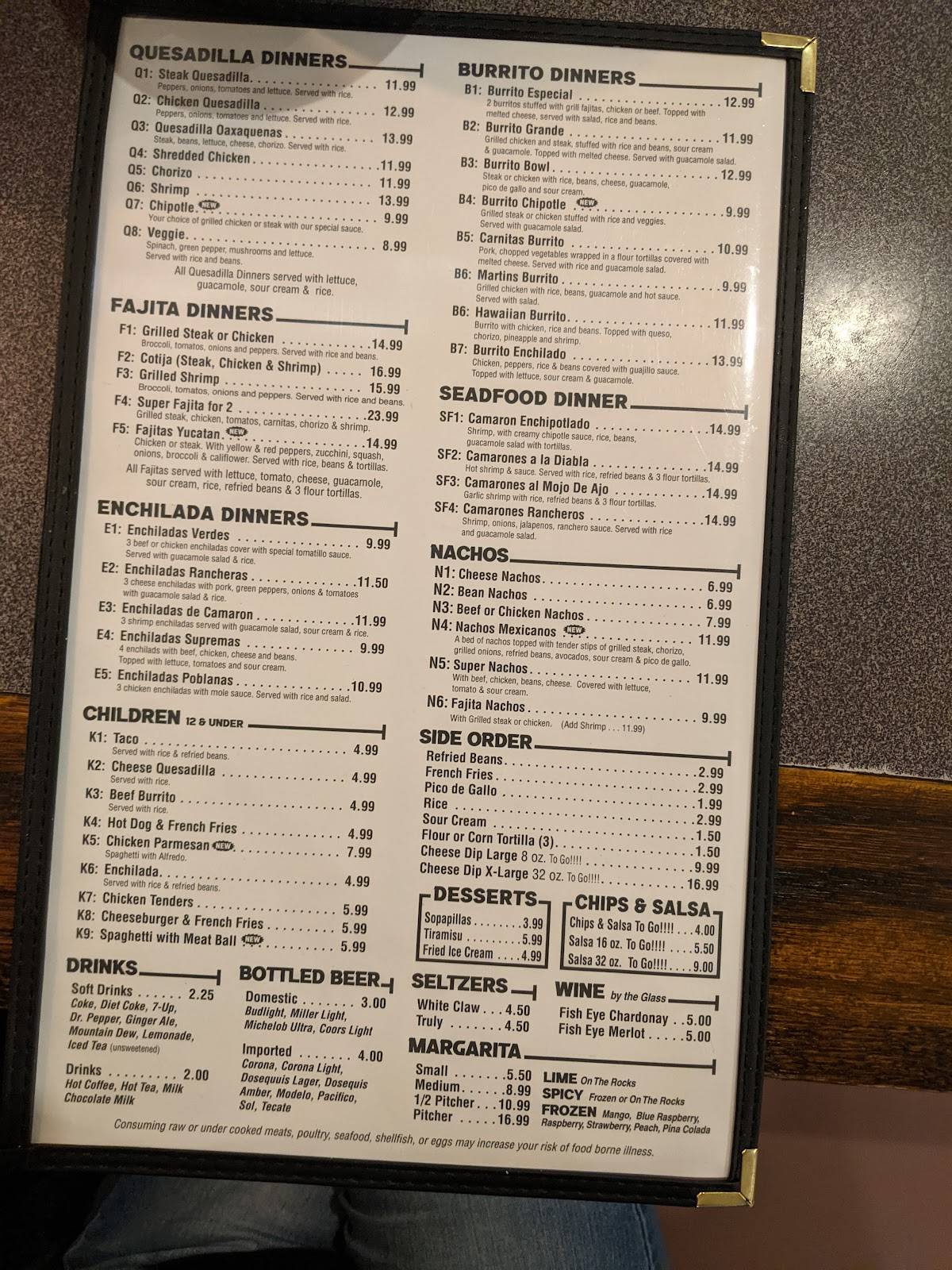 Menu at El Tule Mexican Bar & Grill, Barberton