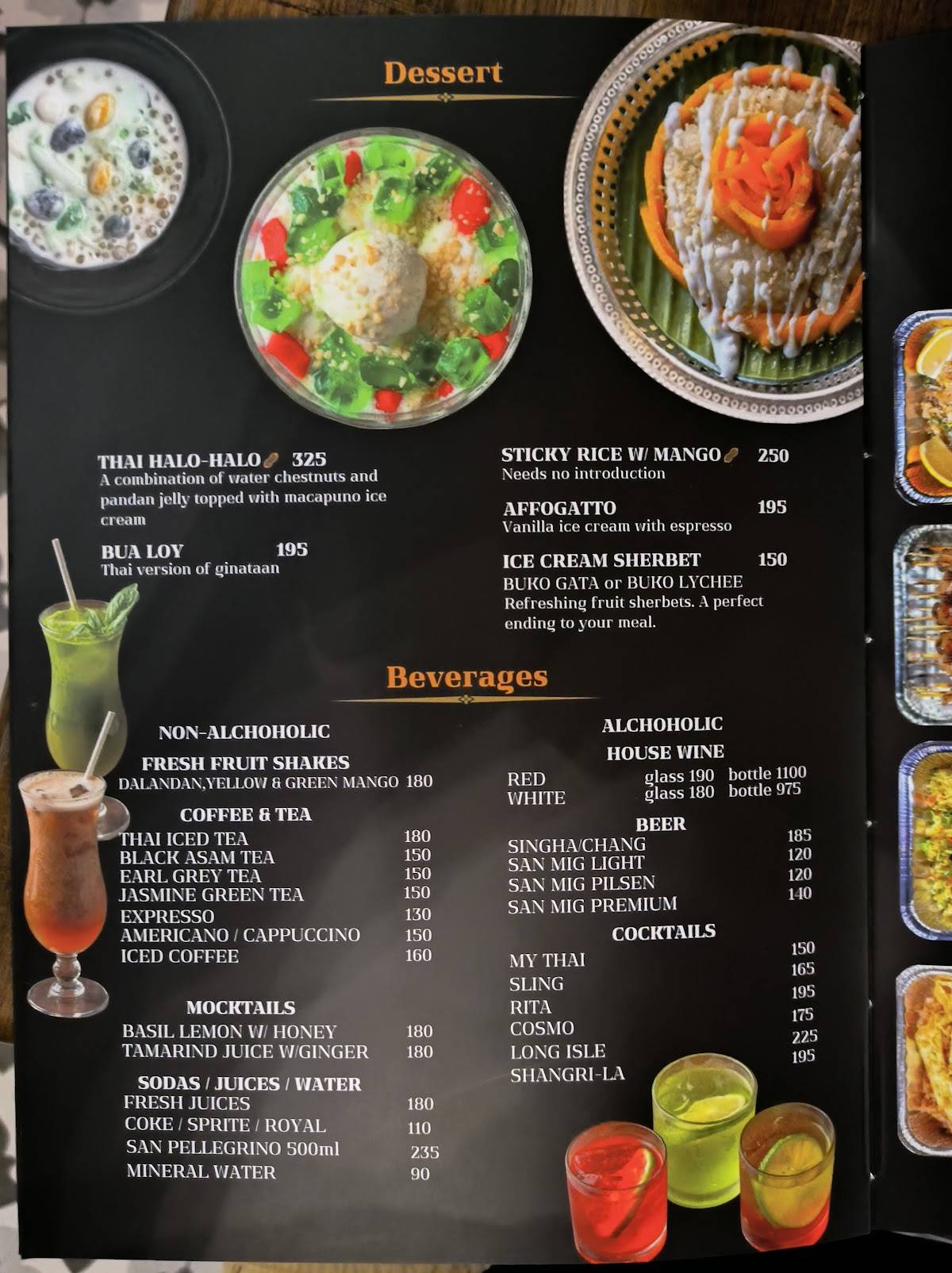 Menu at Basil - Podium restaurant, Mandaluyong