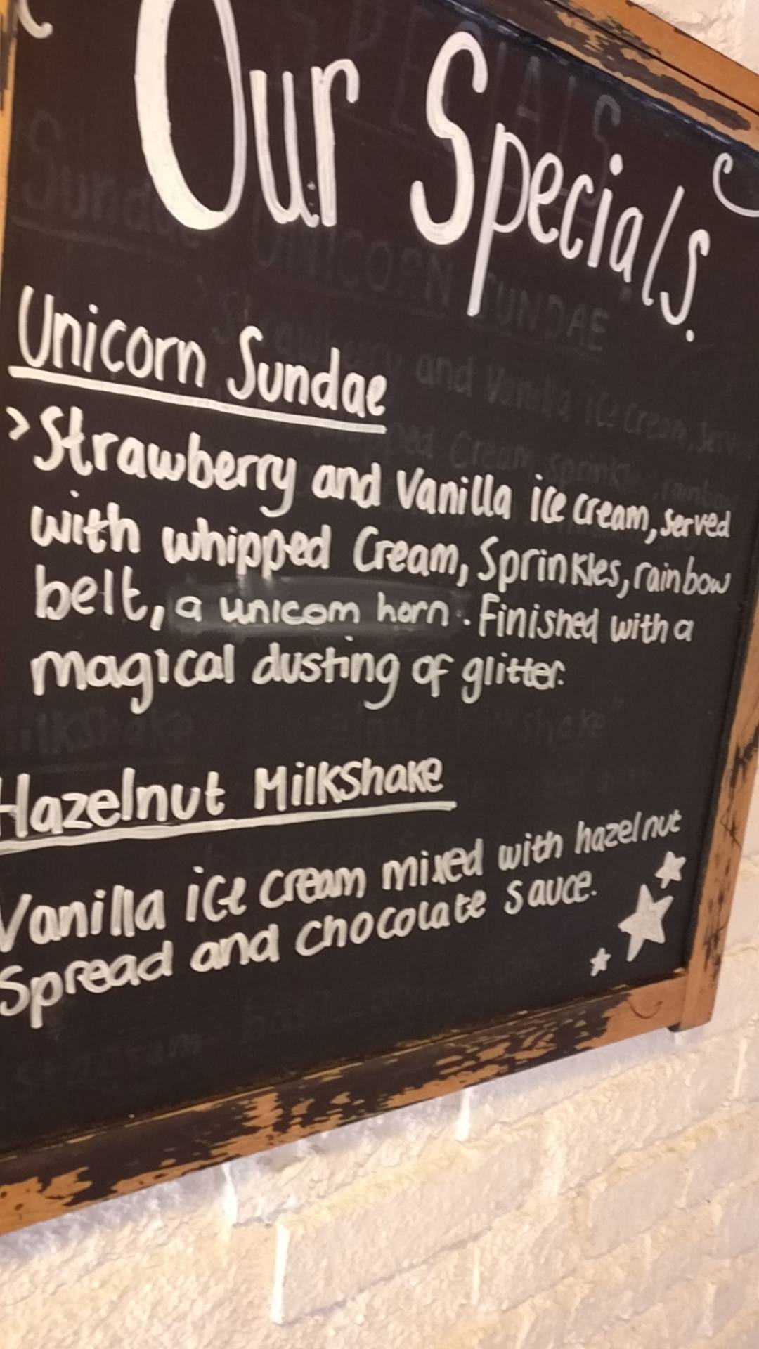Menu at Basil & Rusty's Ice Cream Parlour restaurant, Machen
